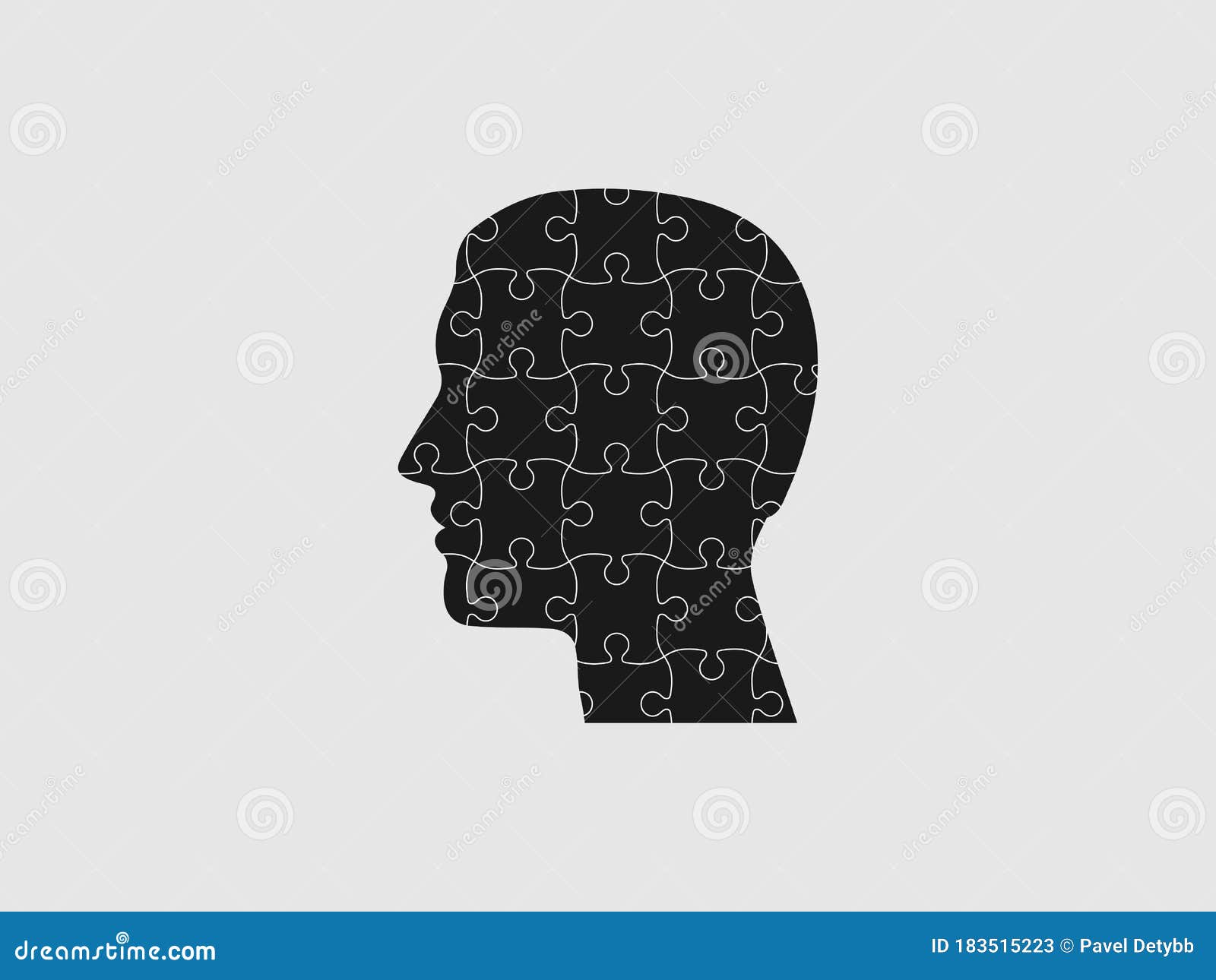 Human Head, Puzzle Icon. Vector Illustration, Flat Design Stock ...