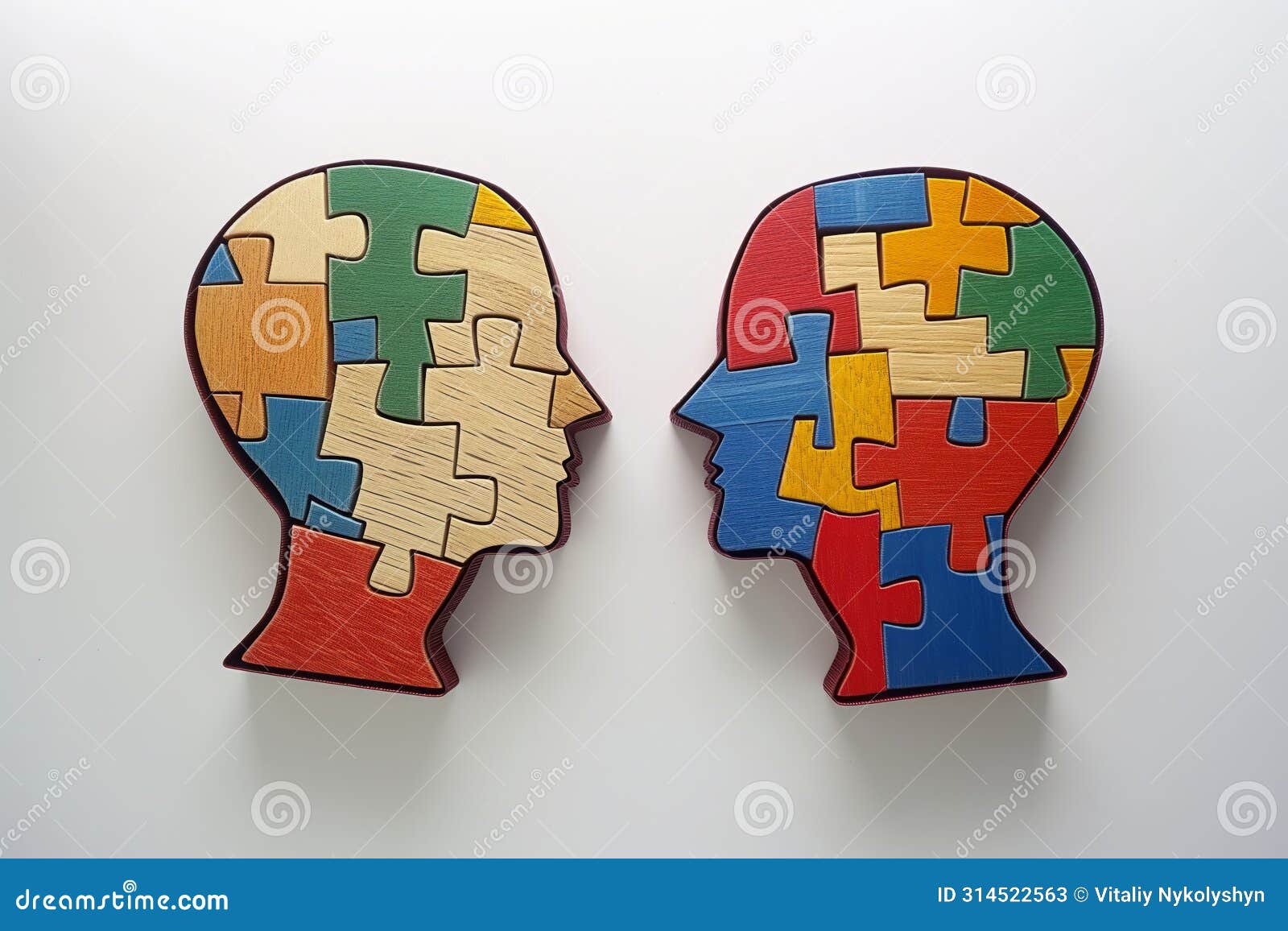 Human Head Puzzle Pieces stock image. Image of insight - 314522563