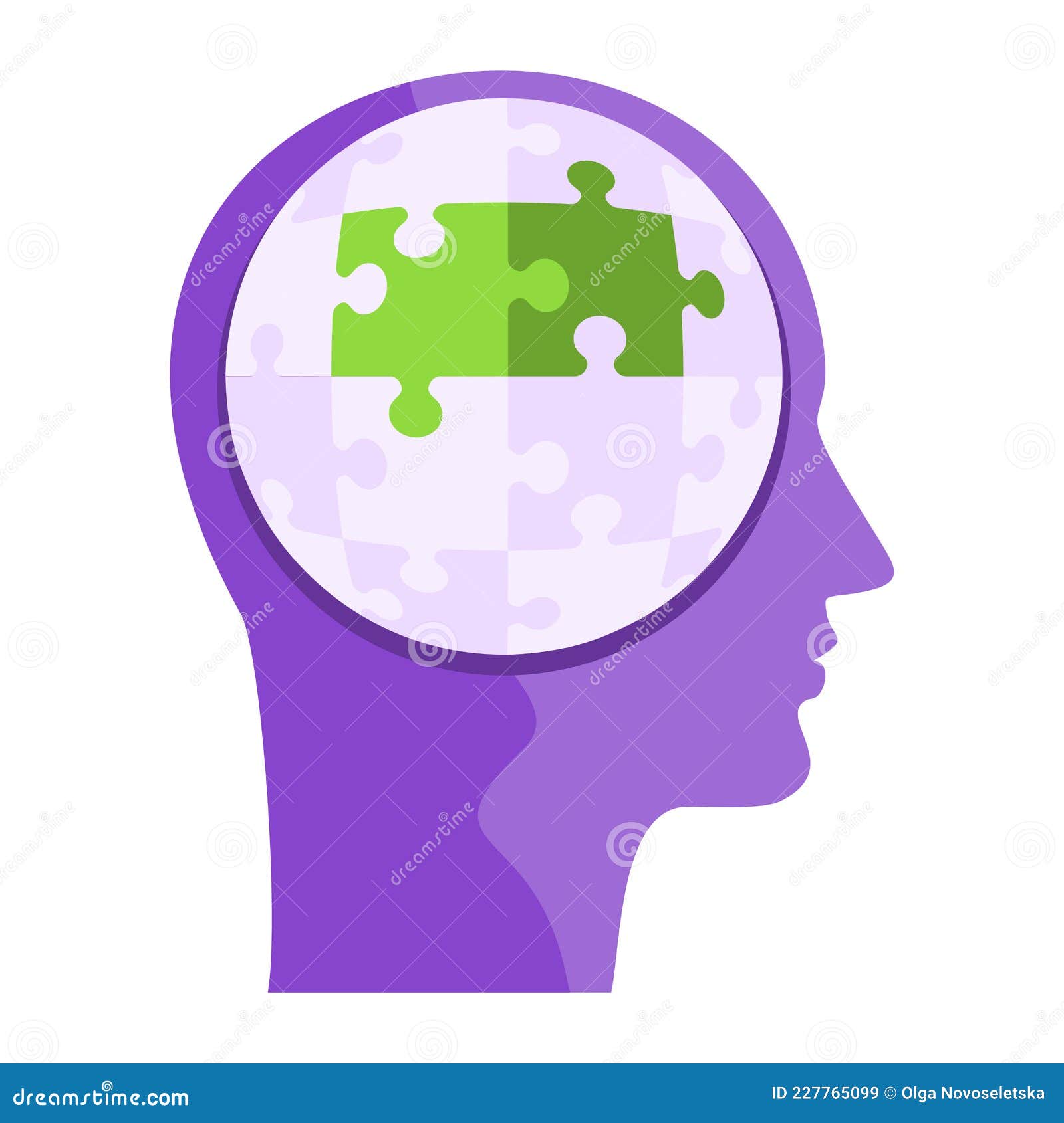Human Head with Puzzles. Metaphor of Reason, Thinking. Stock Vector ...