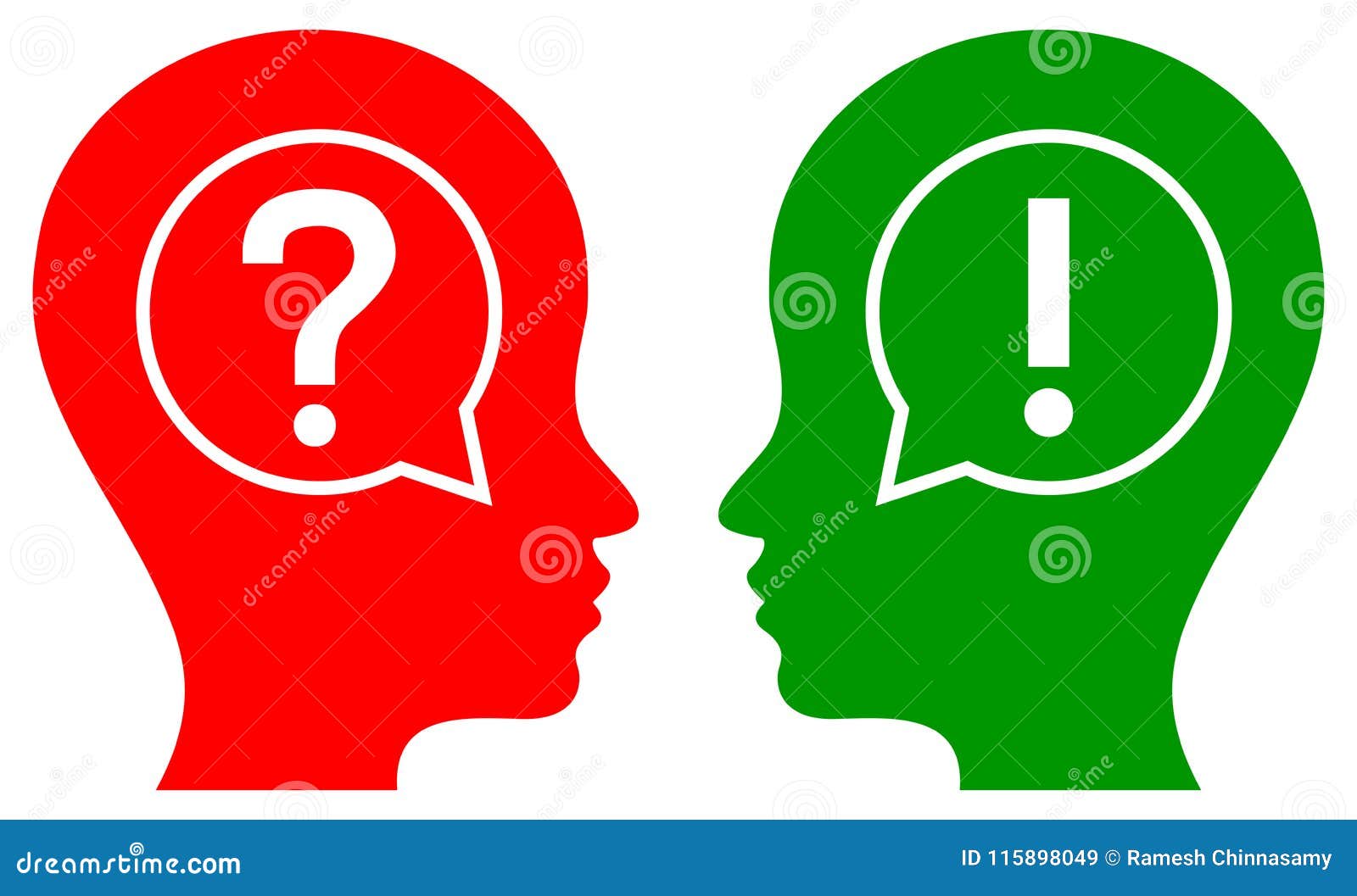 Human Head Question and Answer Concept Stock Vector - Illustration of ...