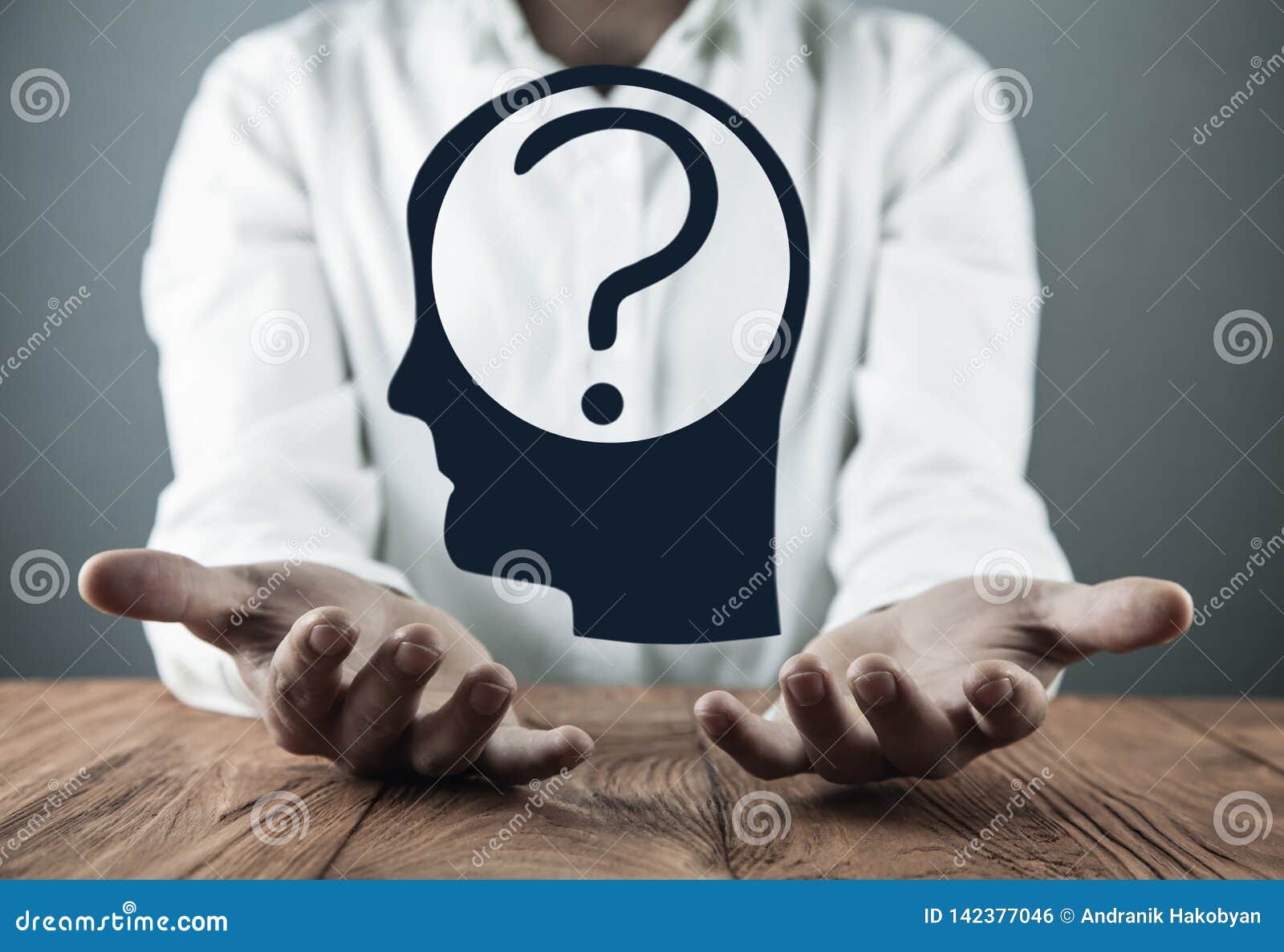 Human Head with Question Mark. Concept of Psychology Stock Illustration ...