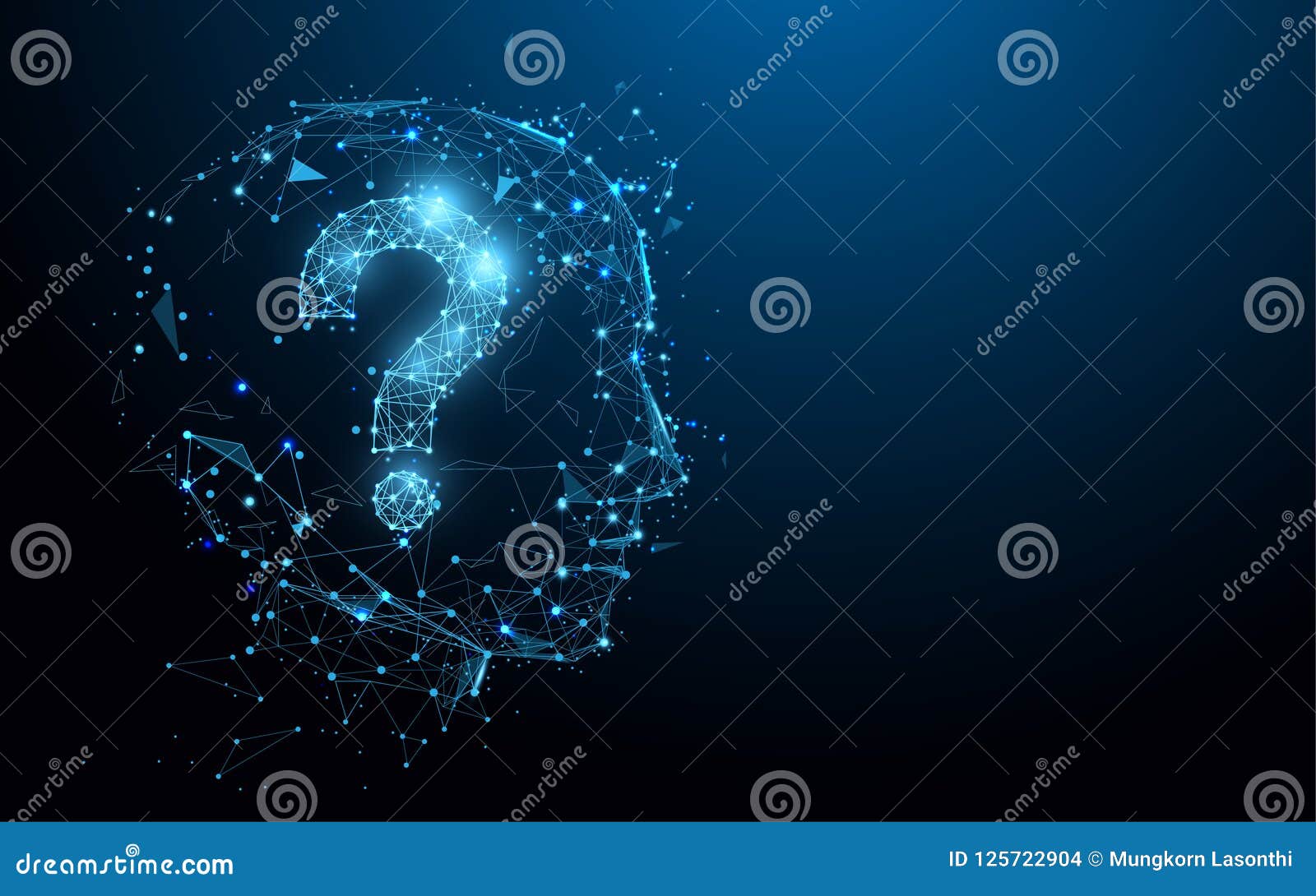 Human Head with Question Mark Form Lines, Triangles and Particle Style ... Human Head with Question Mark Form Lines, Triangles and Particle Style ...