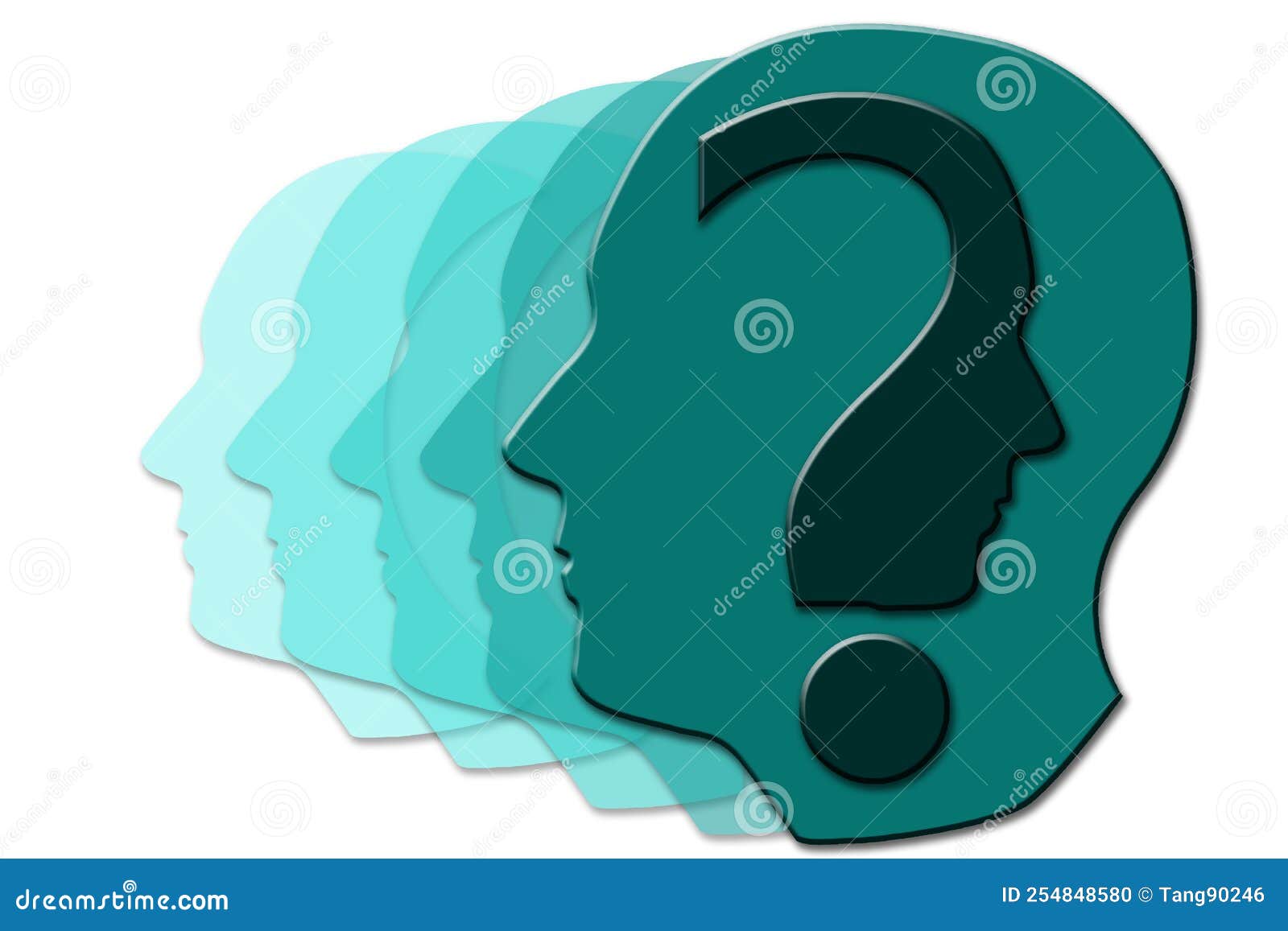 Human Head with Question Mark Icon Isolated Stock Illustration ...