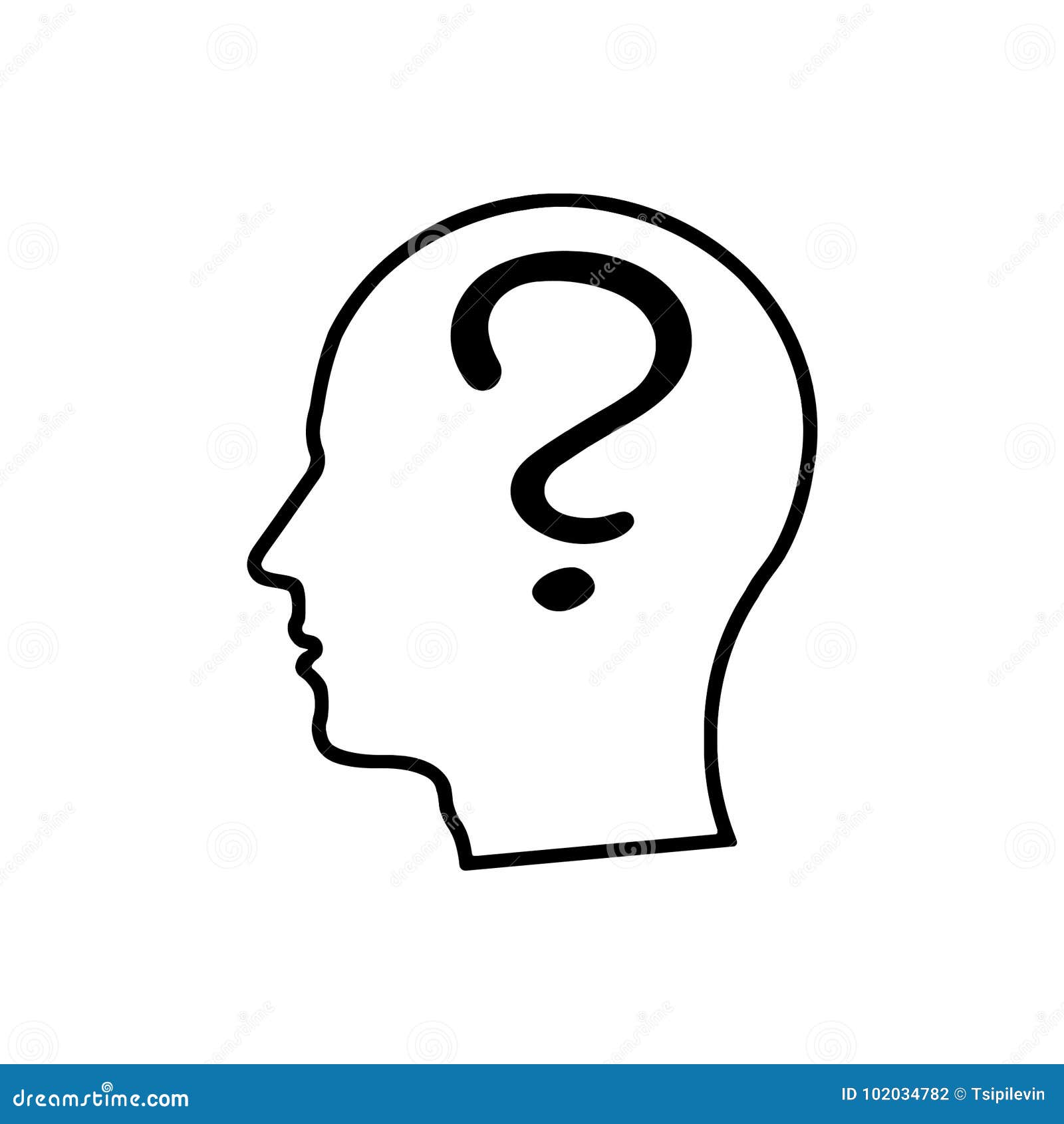 Human Head With Question Mark Outline Stock Illustration - Illustration ... Human Head With Question Mark Outline Stock Illustration - Illustration ...