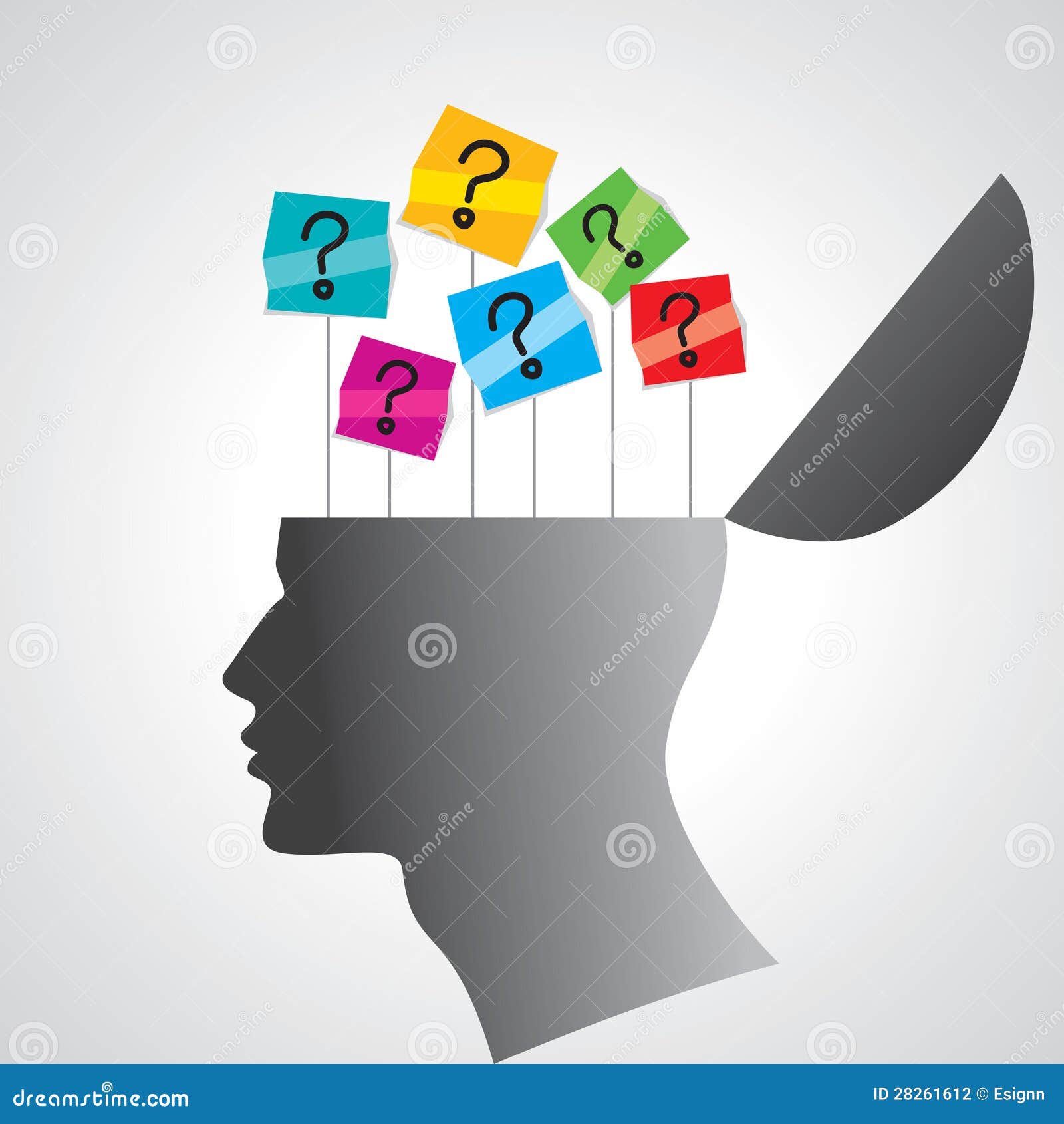 Human Head with Question Mark Tag Stock Vector - Illustration of ...