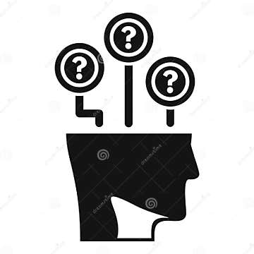 Human Head with Question Marks Generating Ideas Concept Icon Stock ...
