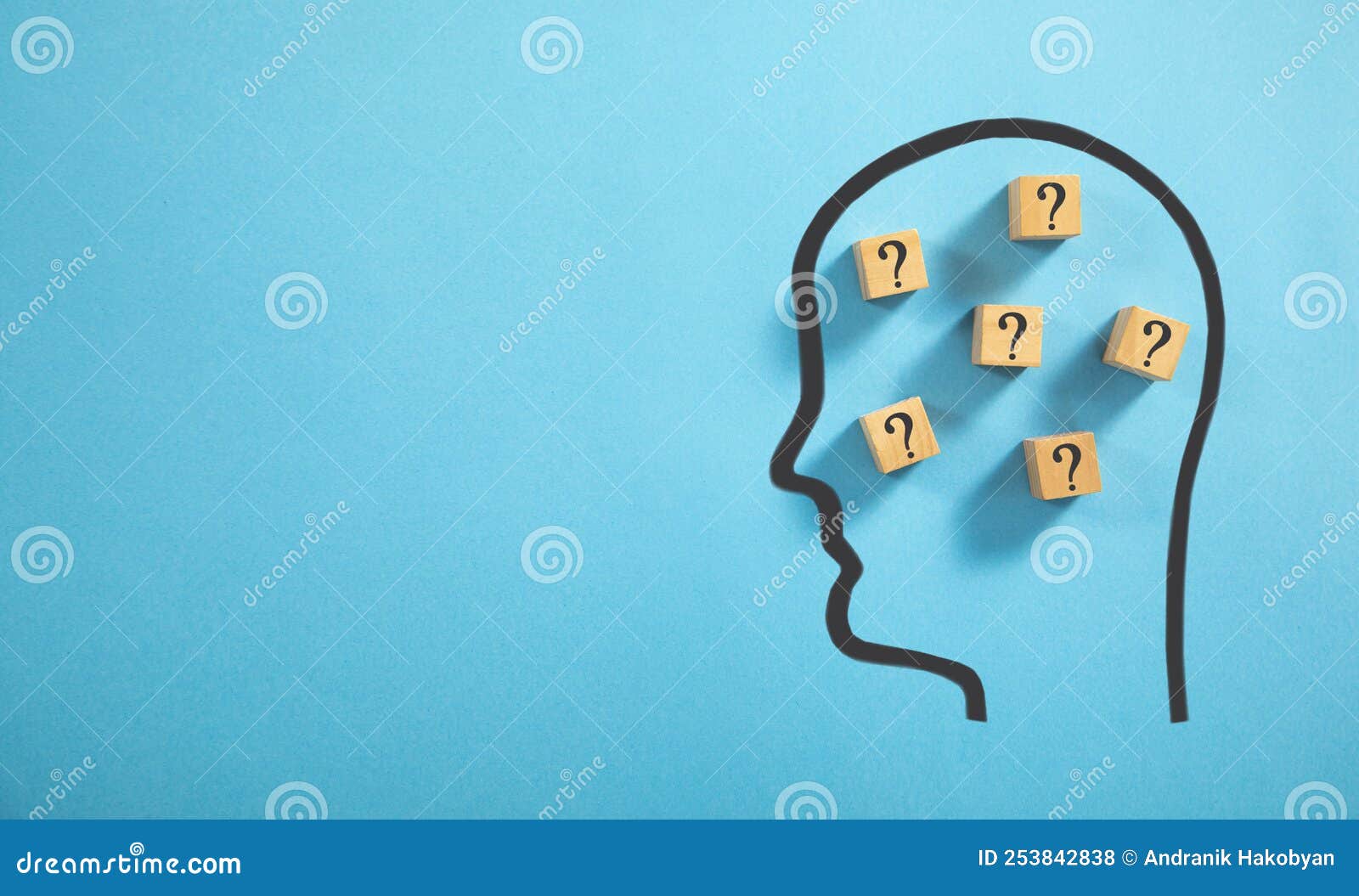 Human Head with a Question Marks. Solving Problem Stock Photo - Image ...