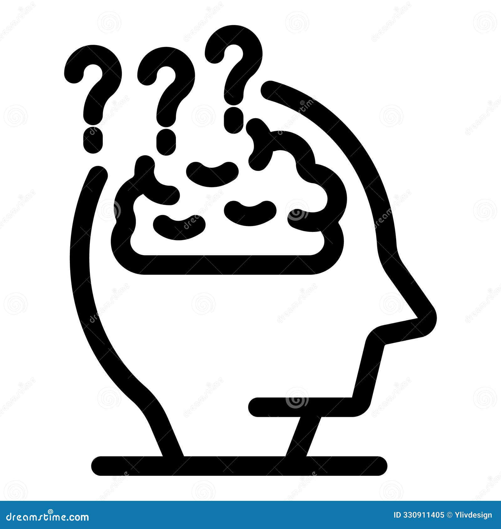 Human Head with Question Marks Thinking about Solving Problems Icon ...