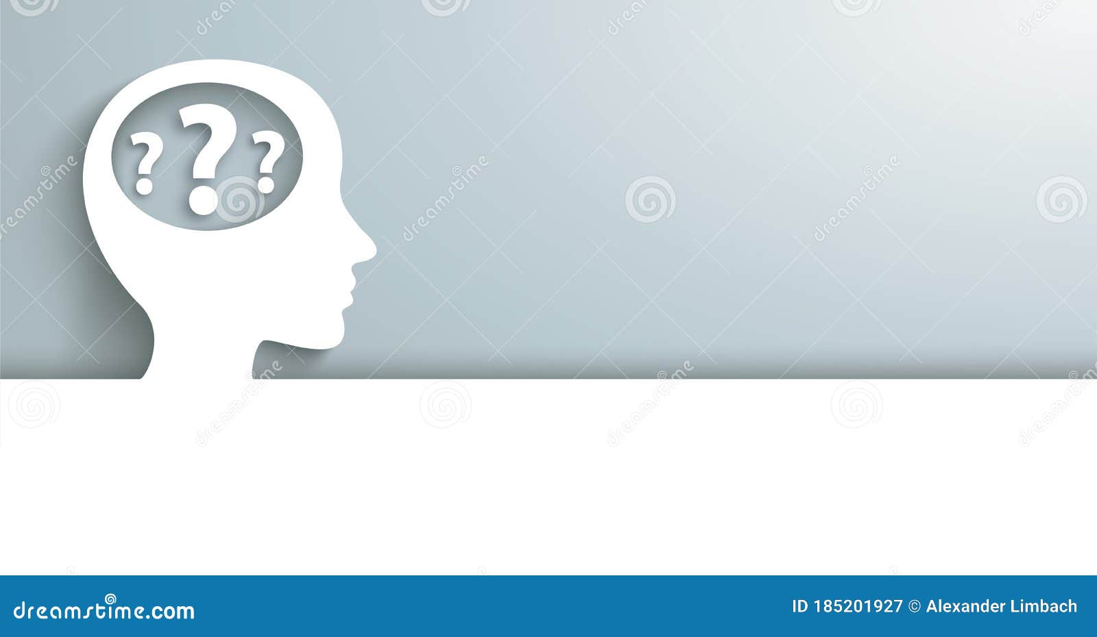 Human Head with Questions Header Stock Vector - Illustration of ...
