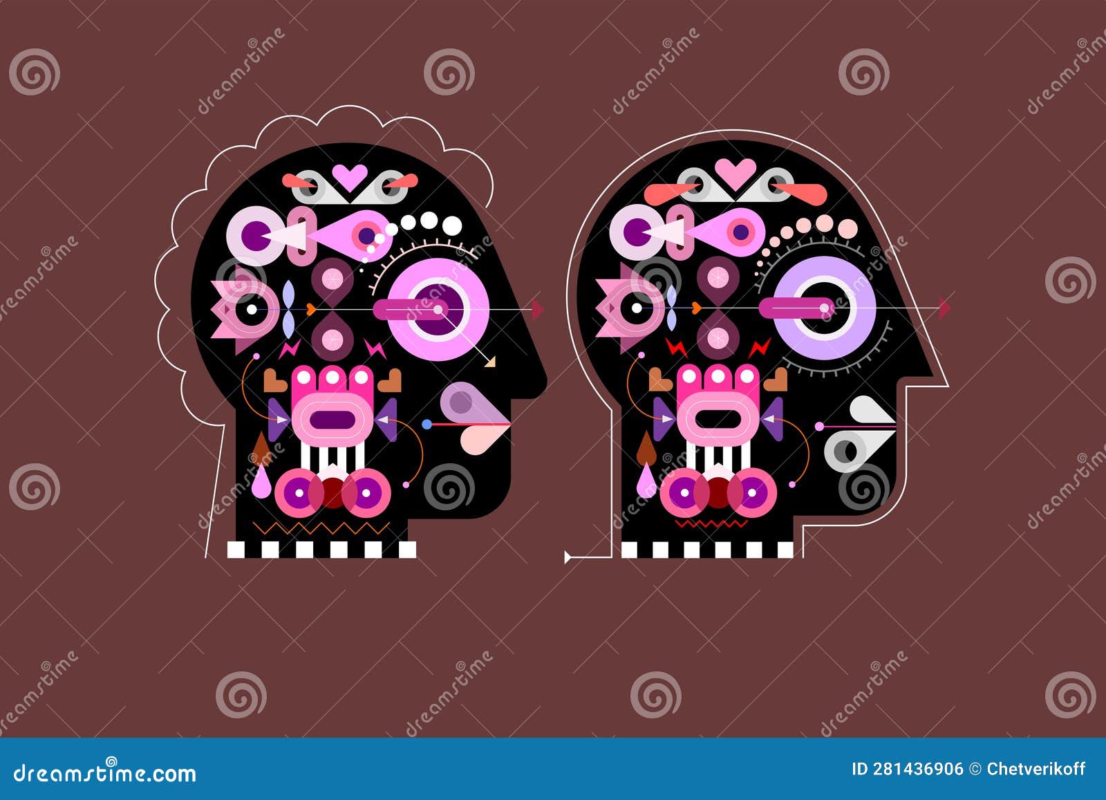 Human Head Shape Abstract Design Stock Illustration - Illustration of ...