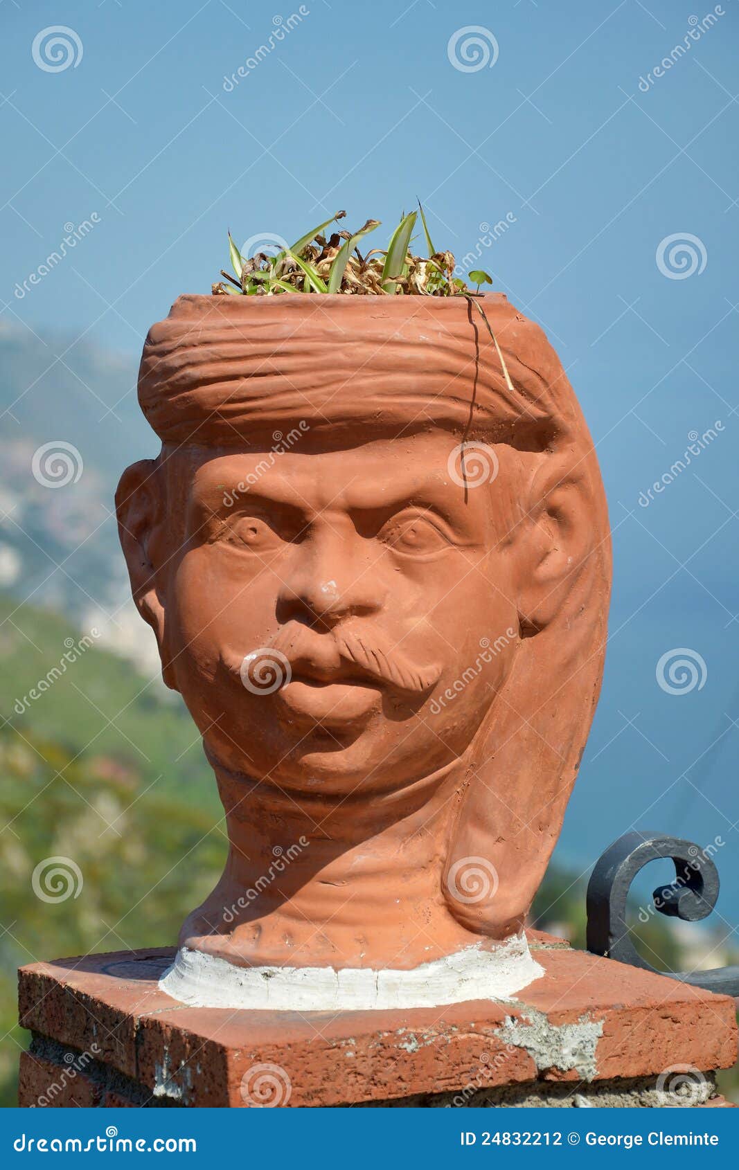 Human Head-Shaped Flower Pot Stock Photo - Image of sculpture, travel ...