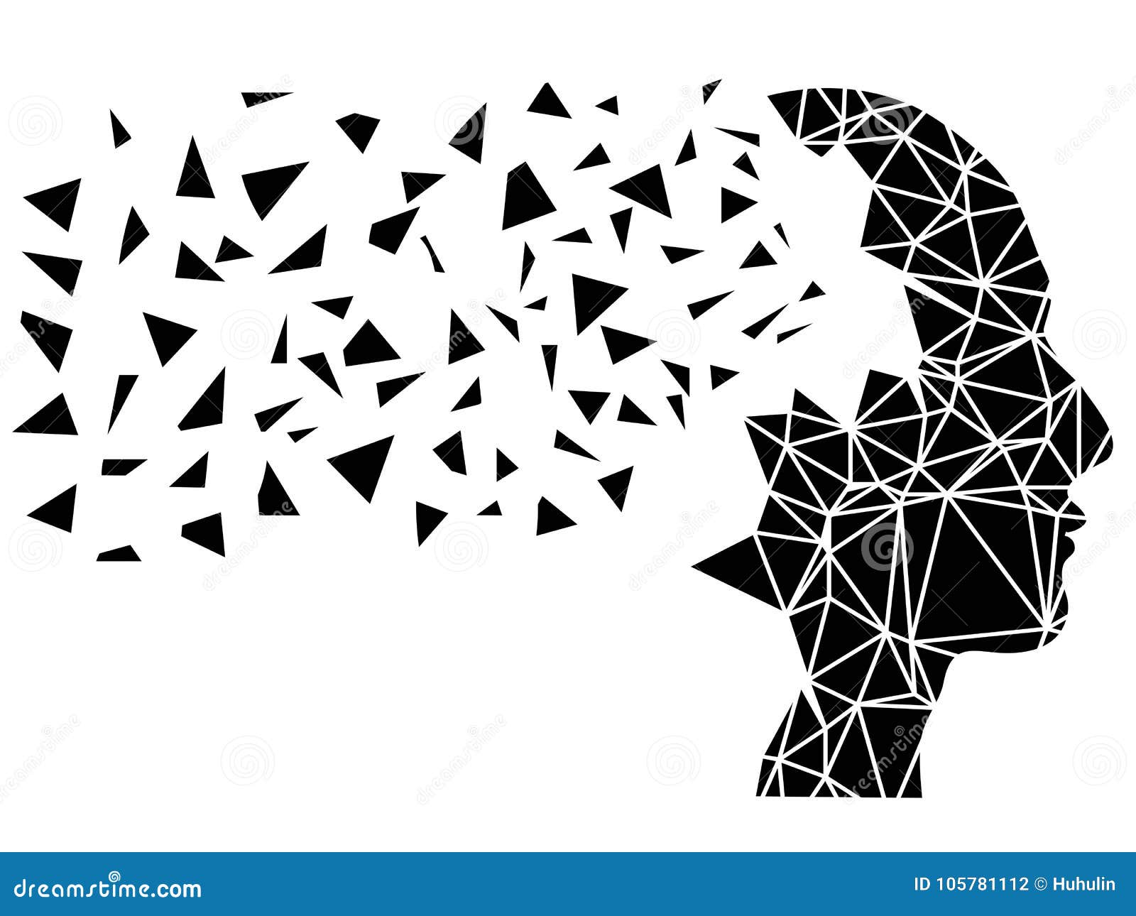 Human Head Shattering Background Stock Vector - Illustration of ...