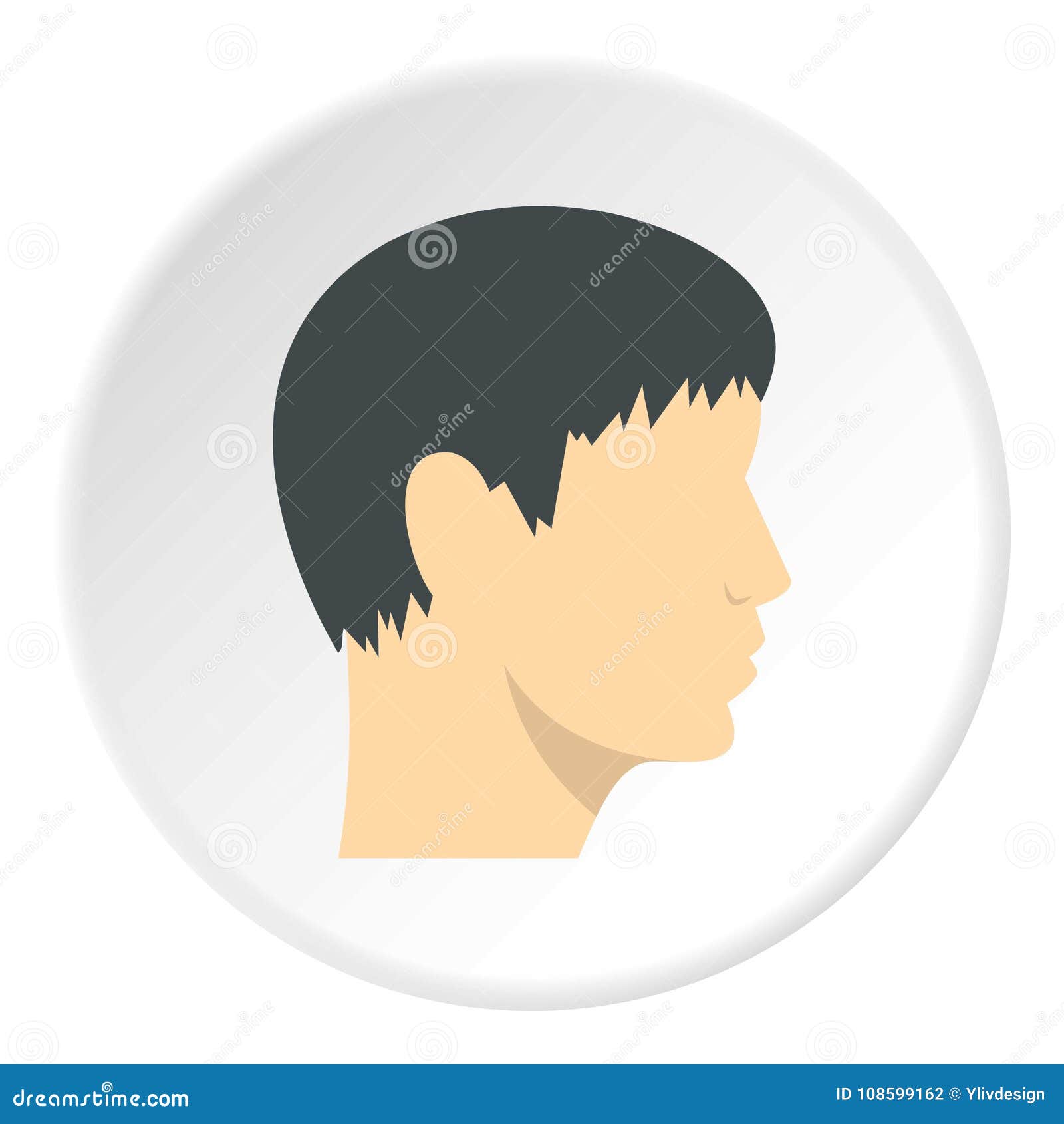 Human Head, Side View Icon Circle Stock Vector - Illustration of ...