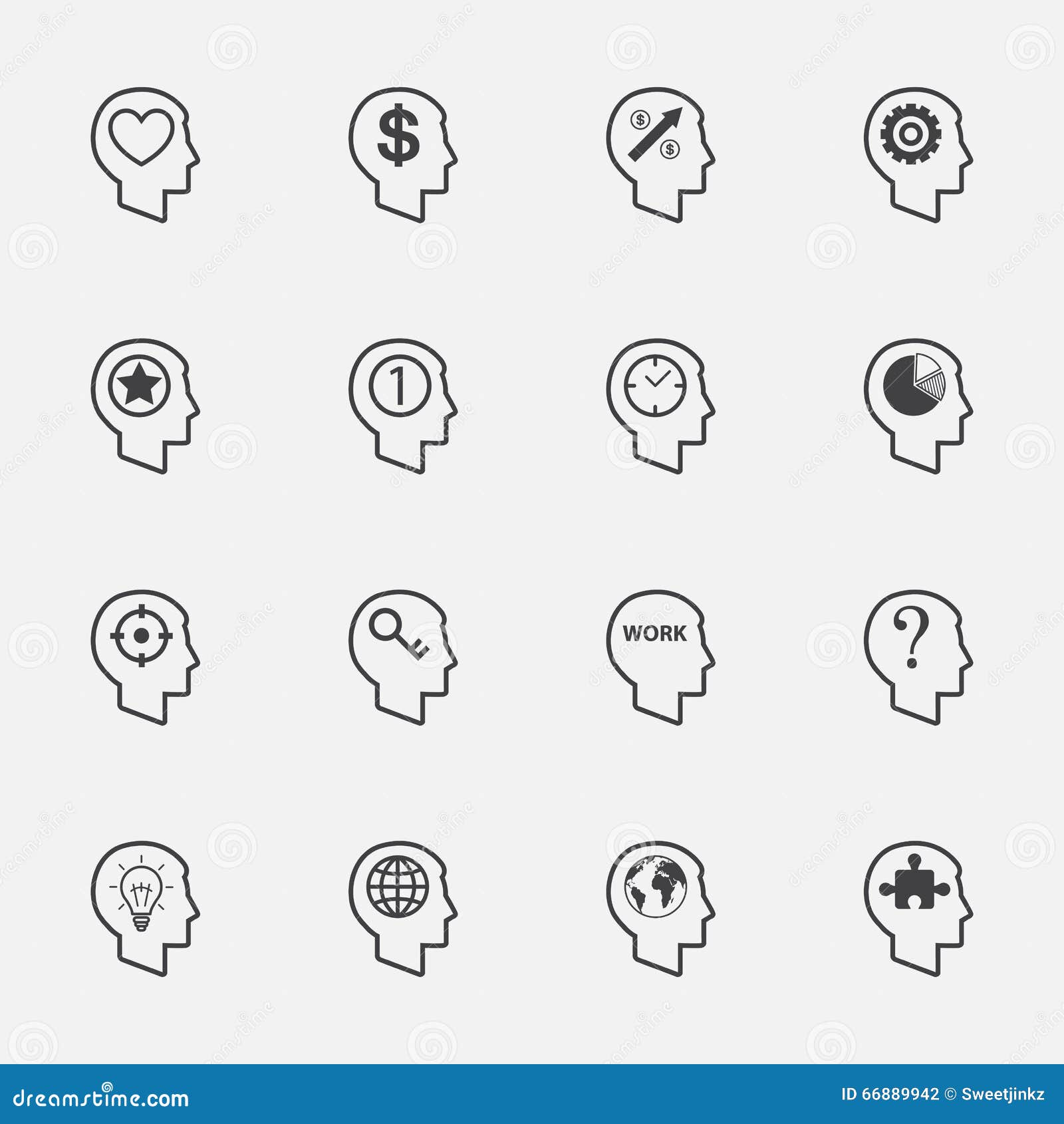 Human Head Sign and Symbol. Icons Set.vector. Stock Vector ...