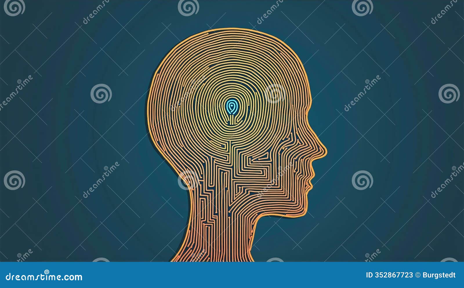 A Human Head Silhouette with a Labyrinth Inside, Illustrating the ...
