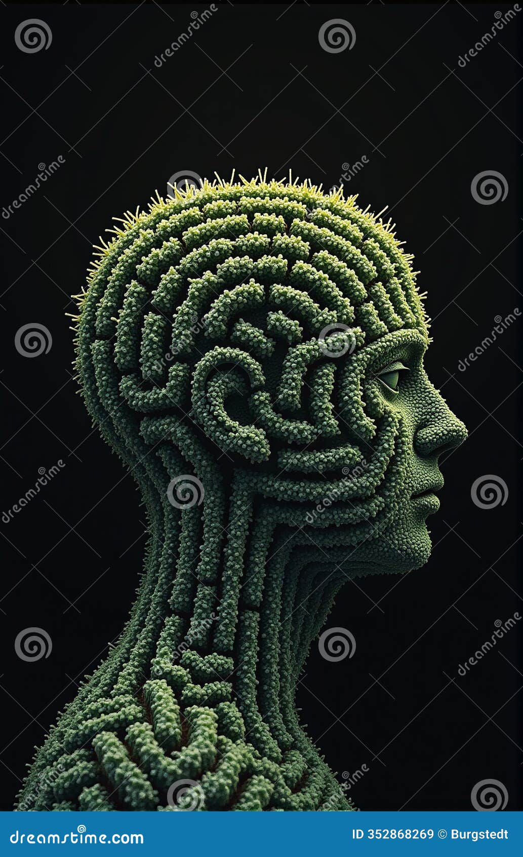 A Human Head Silhouette with a Labyrinth Inside, Illustrating the ...