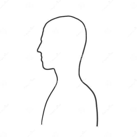 Human Head Silhouette Side View Stock Vector - Illustration of vector ...