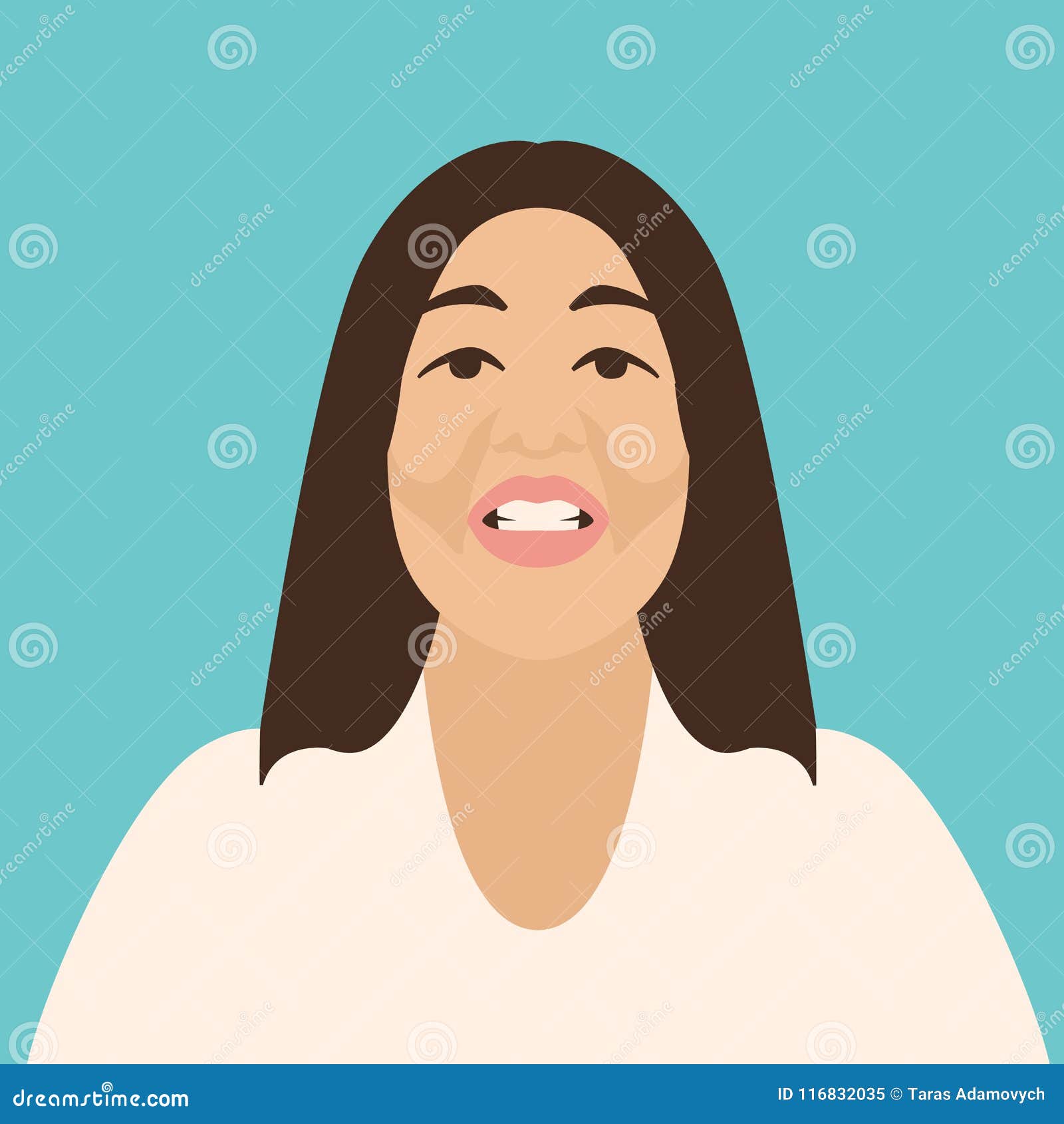Human Head Smiling Face Avatars Vector Illustration Stock Vector ...