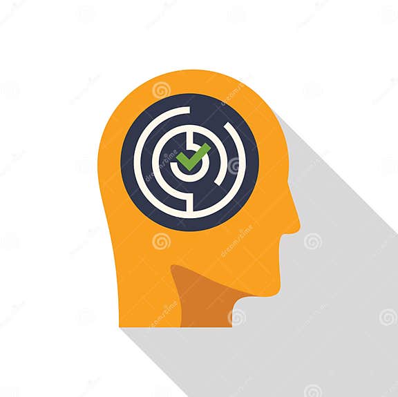 Human Head with Solved Maze Inside Representing Problem Solving Stock ...