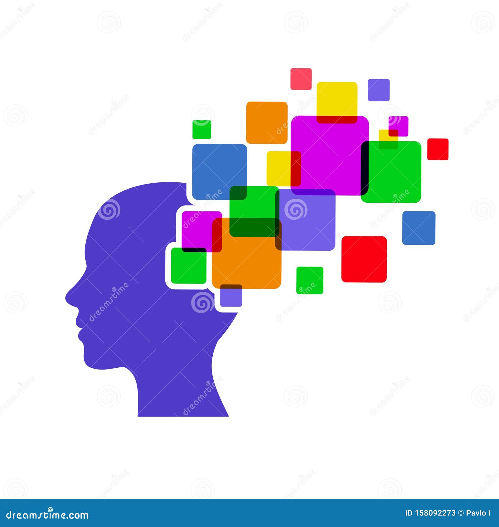 Human Head with Squares Logo â€“ Vector Stock Illustration ...