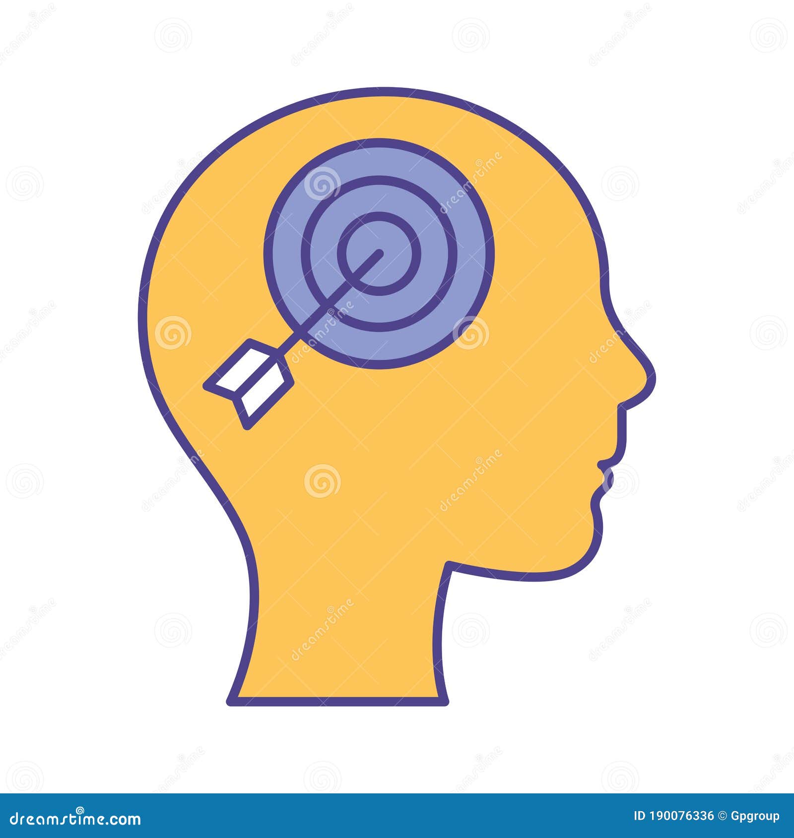 Human Head with Target Line and Fill Style Icon Vector Design Stock ...