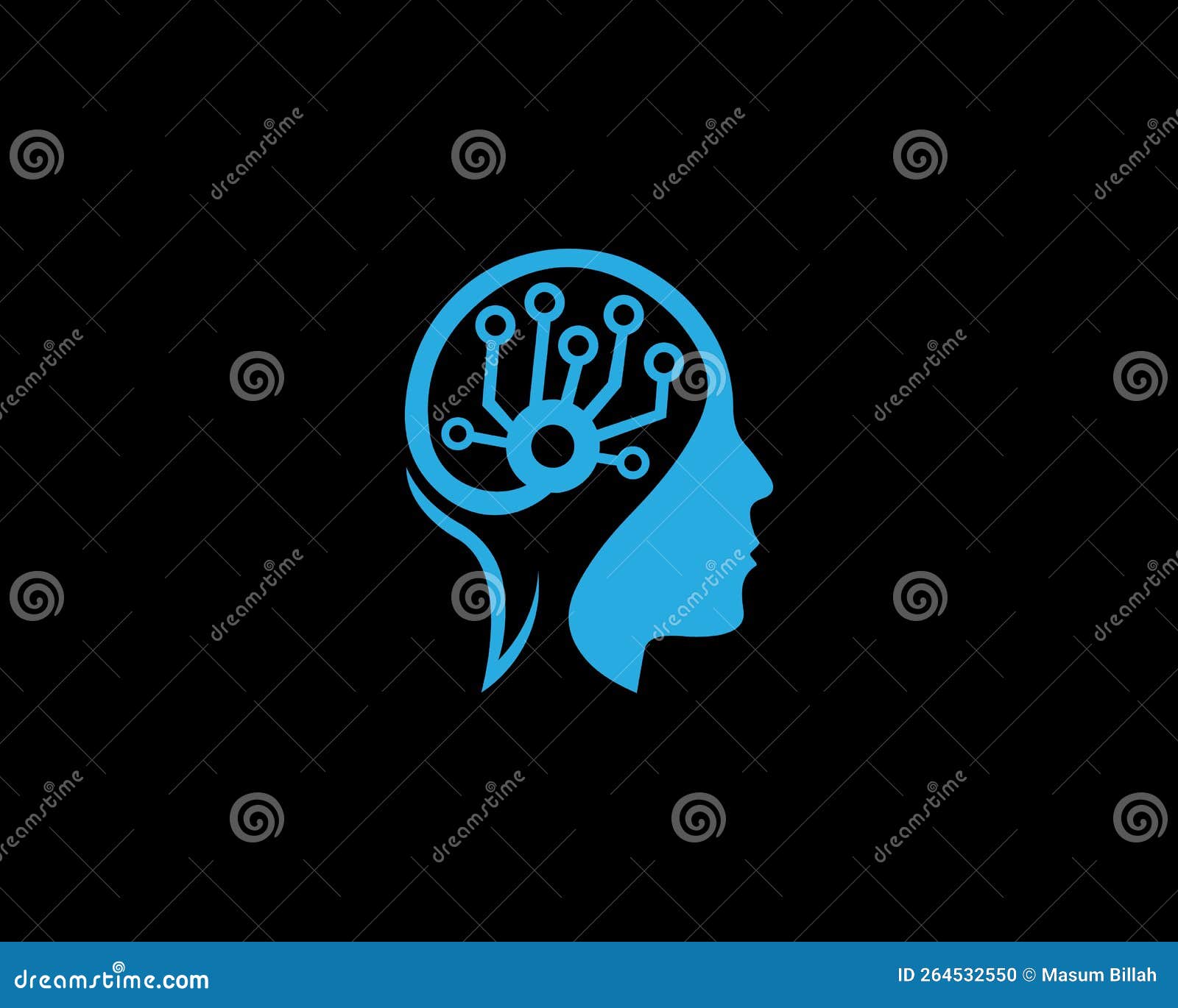 Human Head Tech Unique Logo Design. Stock Vector - Illustration of ...