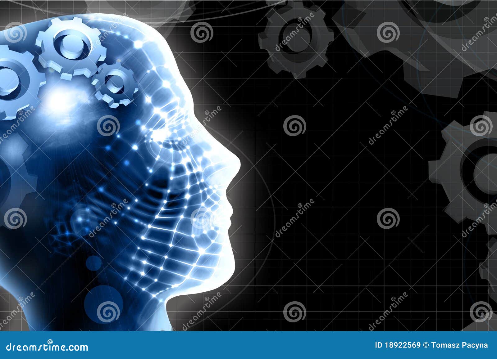Human Head And Technology Background Royalty-Free Stock Photo ...