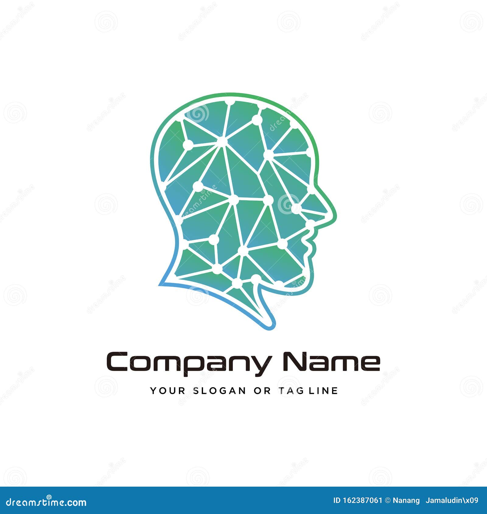 Human Head Technology Logo Design Modern Vector Template Stock Vector ...