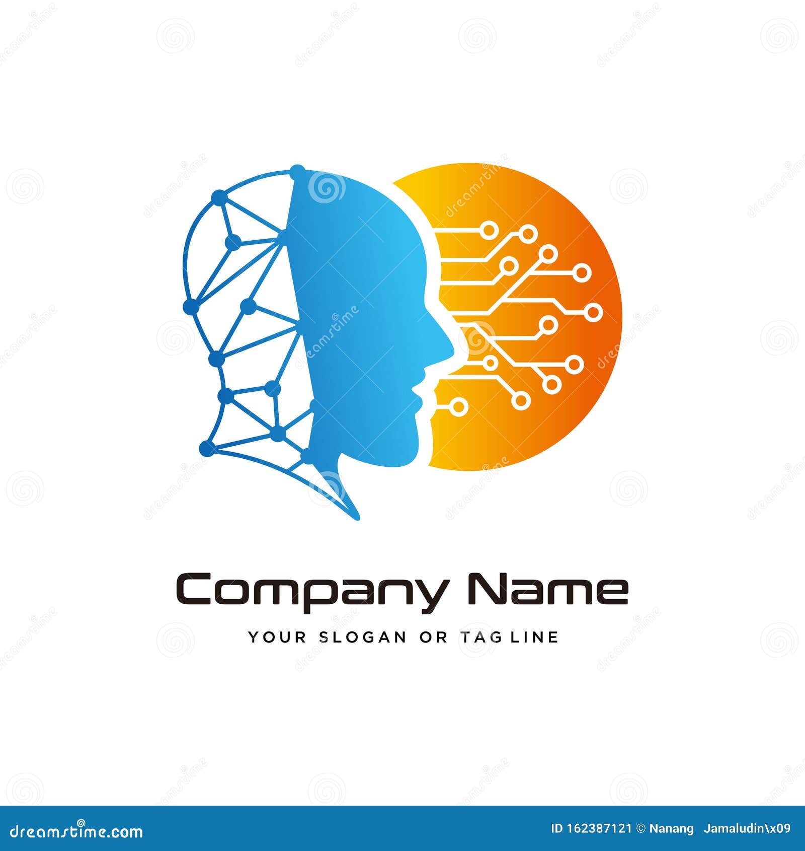 Human Head Technology Logo Design Modern Vector Template Stock Vector ...