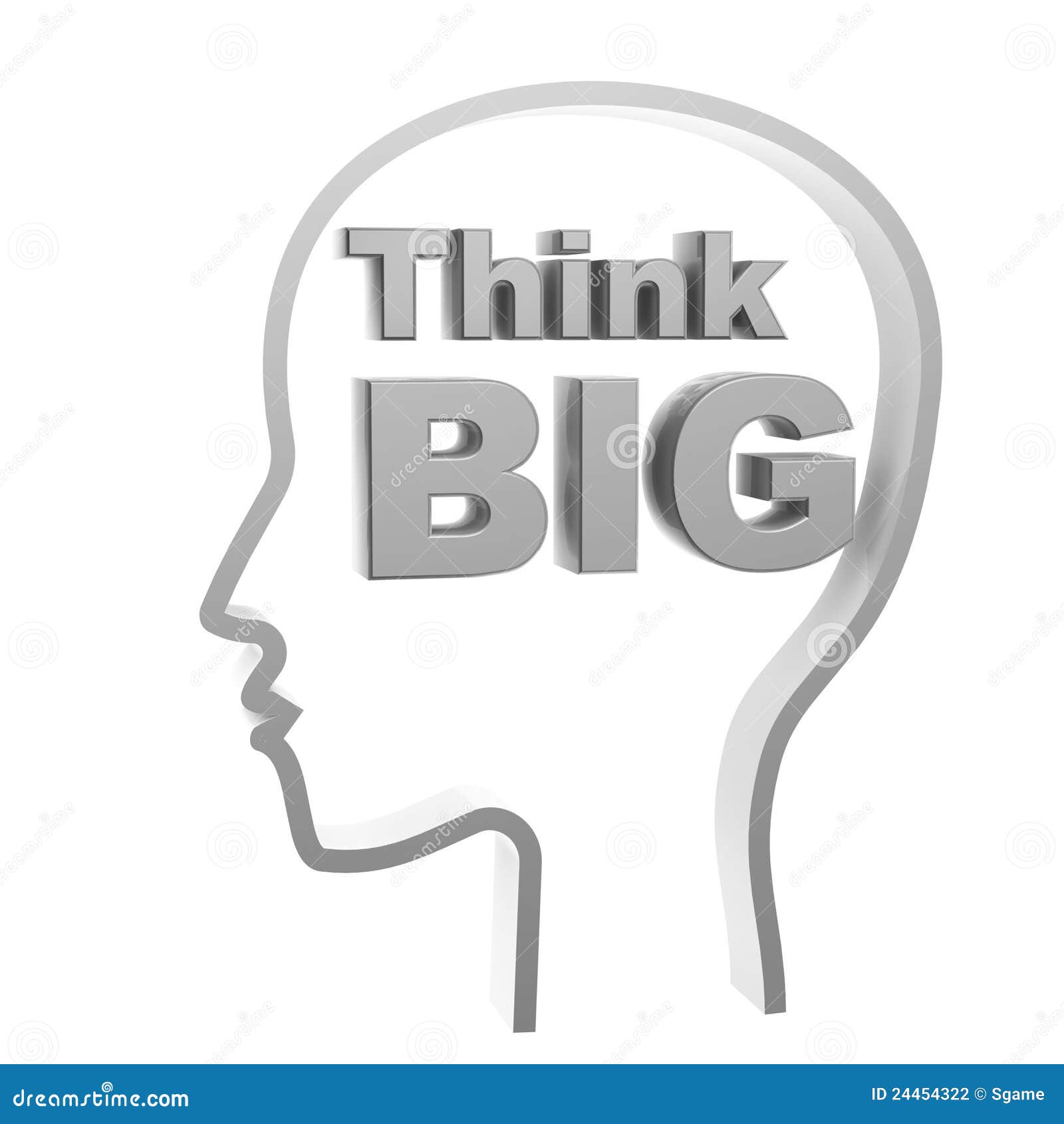 Human Head and Think Big Symbol Stock Illustration - Illustration of ...