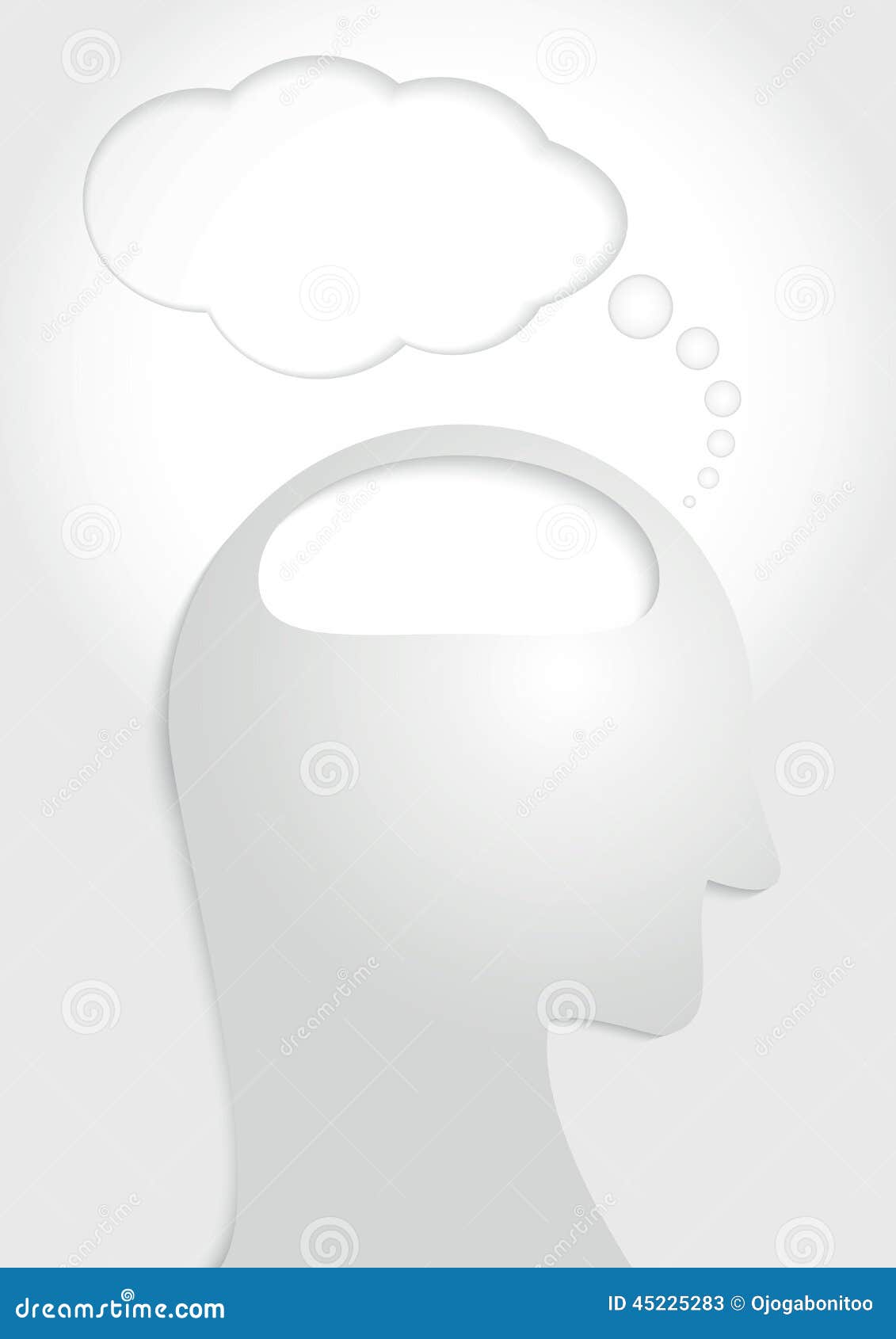 Human head think concept stock vector. Illustration of creativity ...