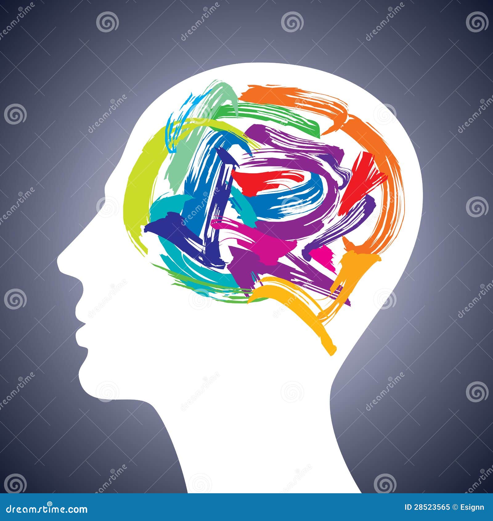 Human head thinking. stock vector. Illustration of business - 28523565