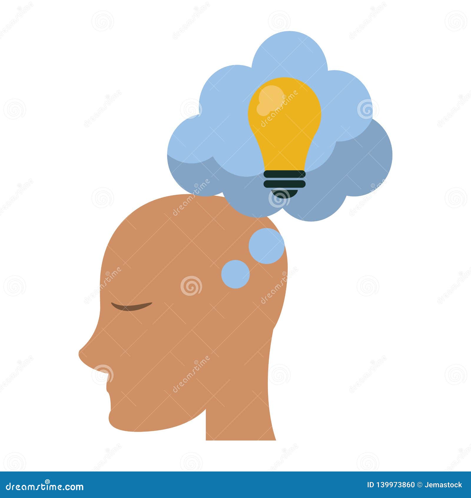 Human Head Thinking in Big Idea Stock Vector - Illustration of ...