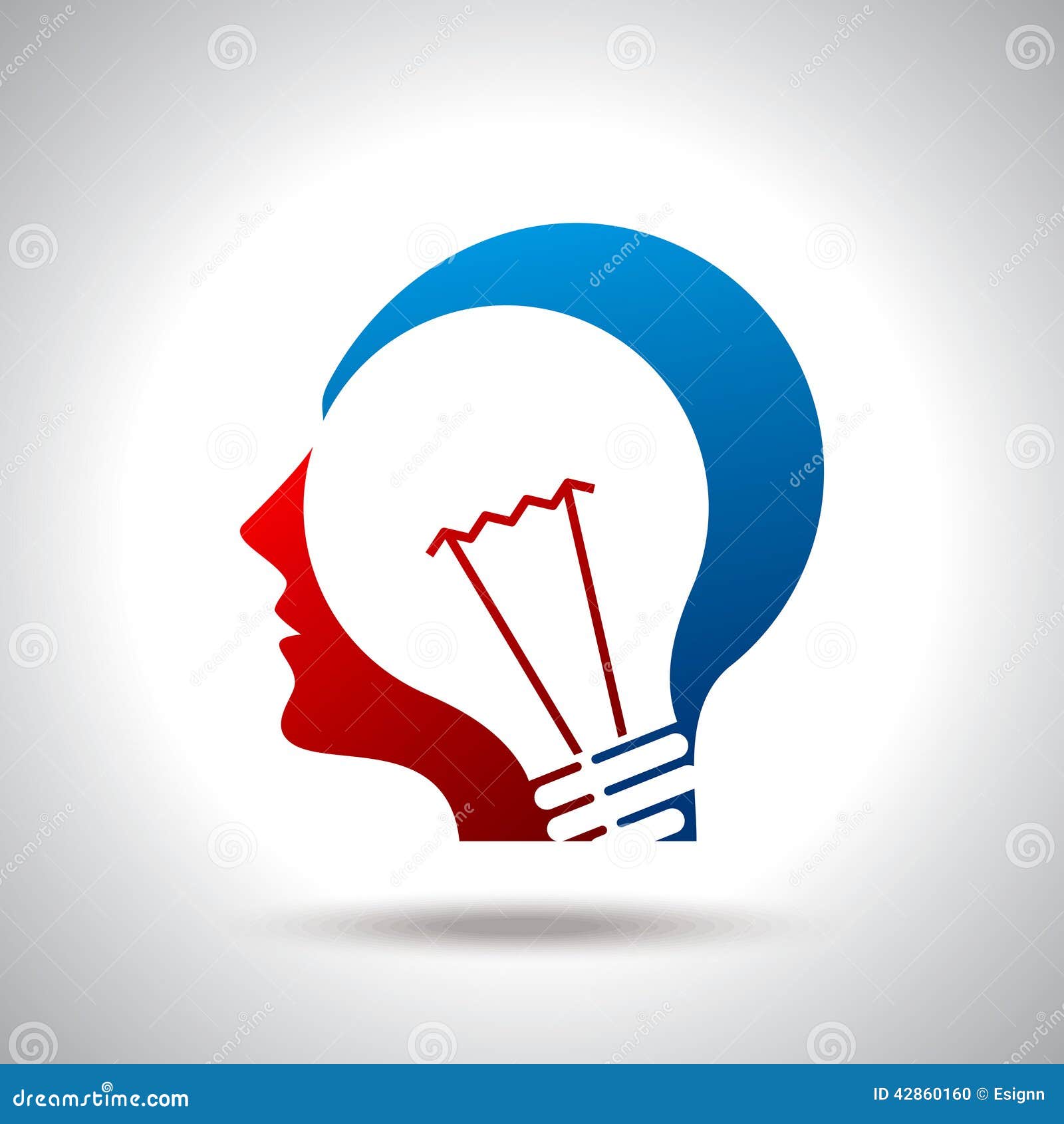Human Head Thinking a New Idea Stock Vector - Illustration of ...