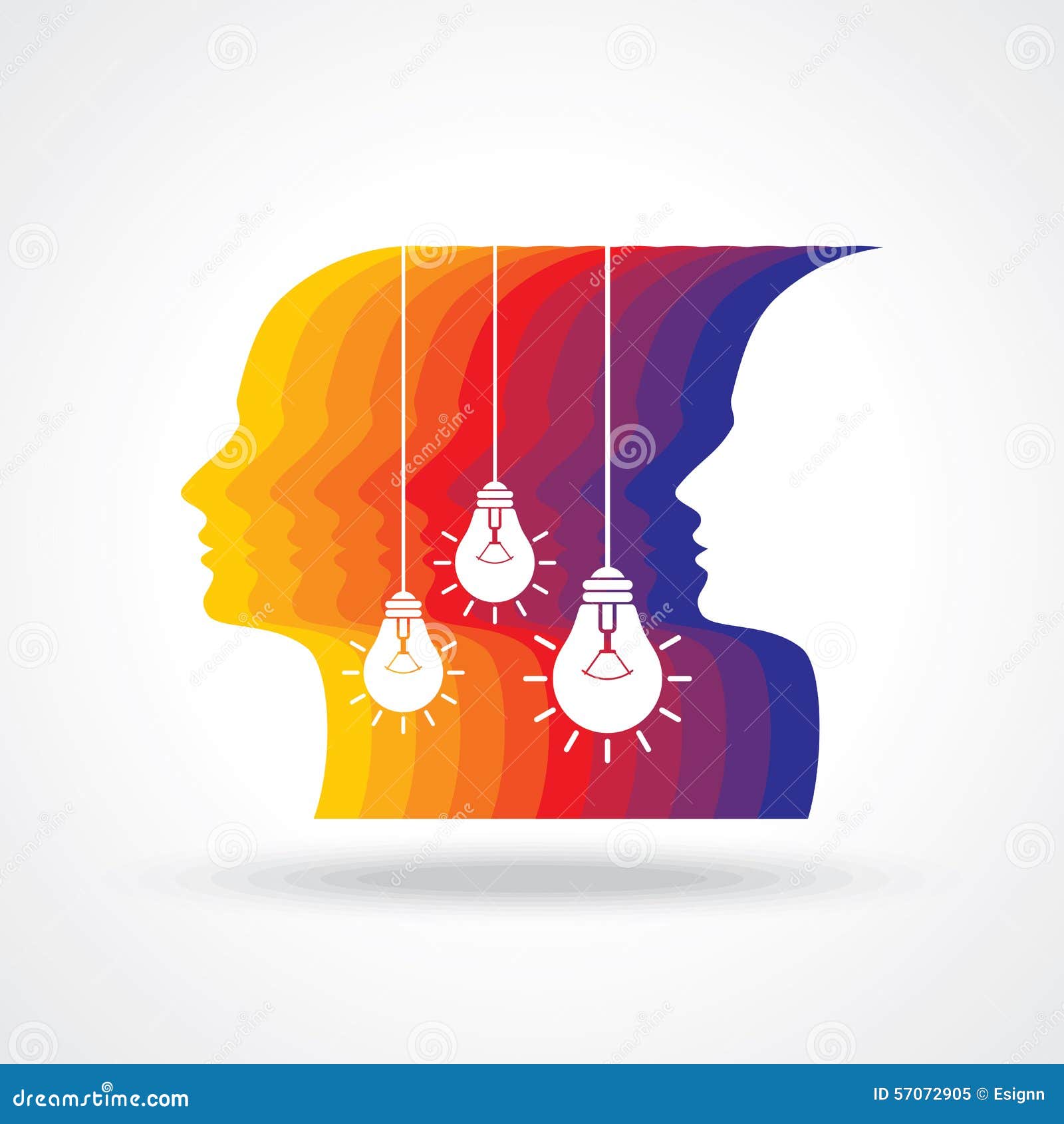 Human Head Thinking a New Idea Stock Vector - Illustration of ...