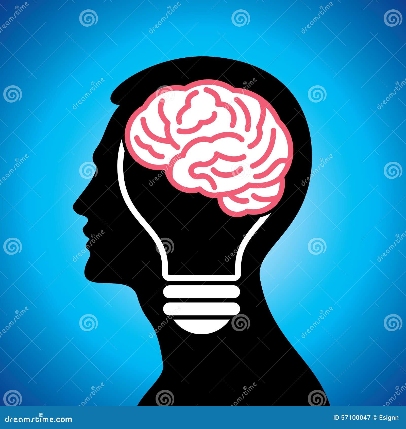 Human Head Thinking a New Idea Stock Vector - Illustration of ...