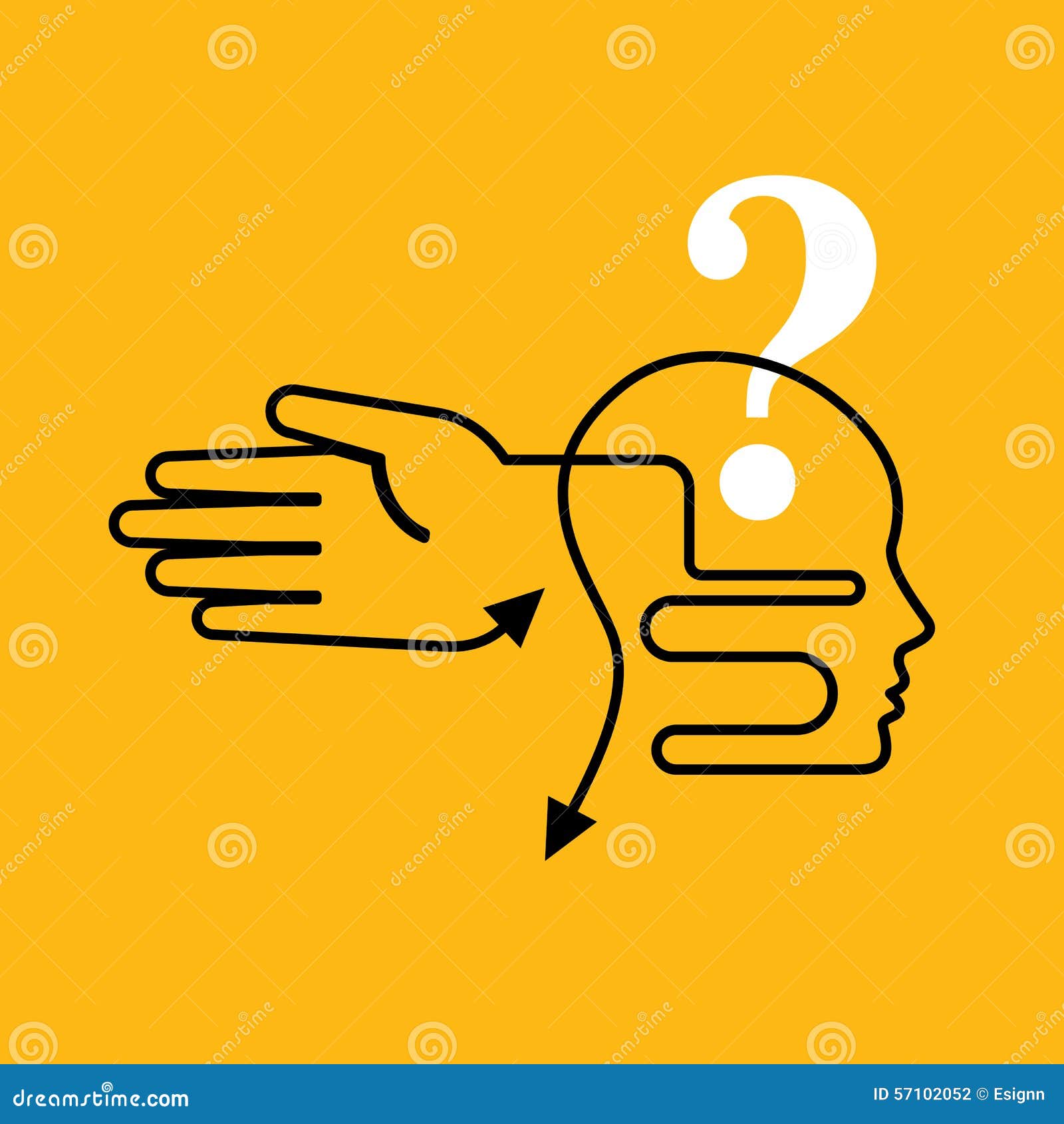 Human Head Thinking a New Idea Stock Vector - Illustration of business ...