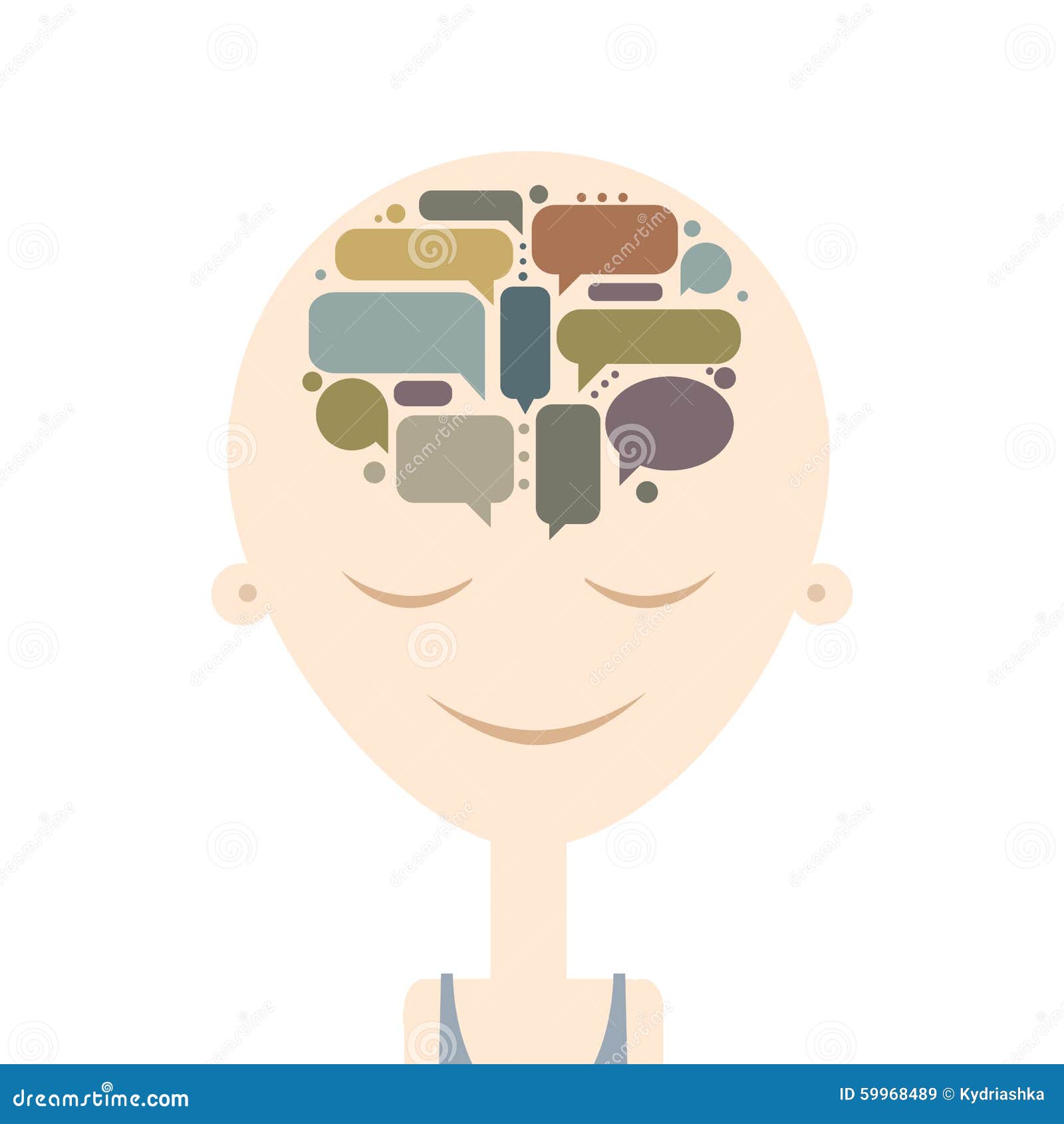 Human Head and Thoughts, Concept Design Stock Vector - Illustration of ...