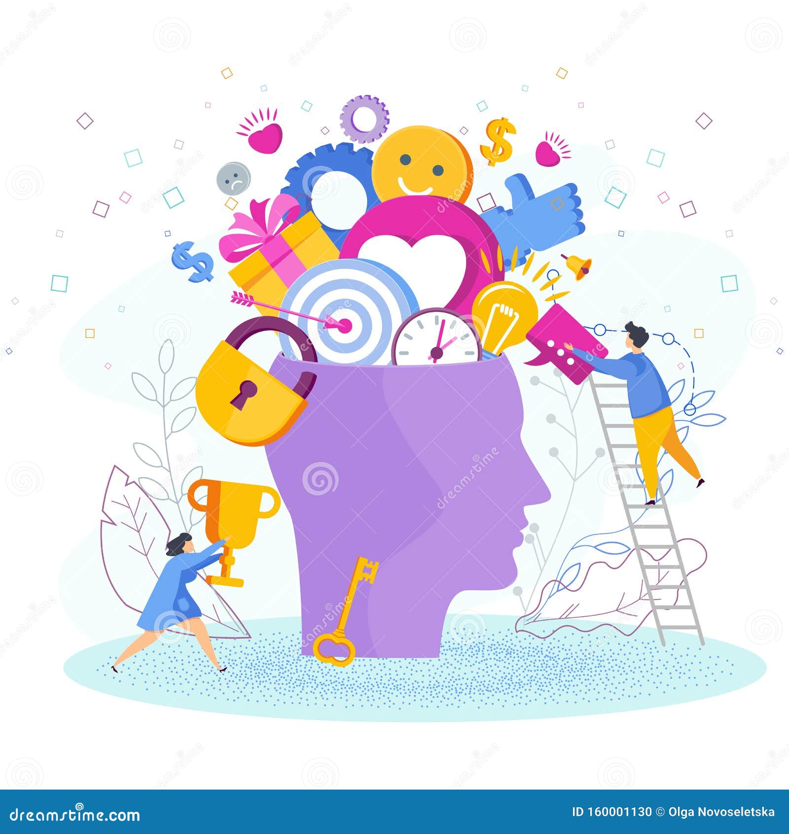 Human head with thoughts stock vector. Illustration of businessman ...