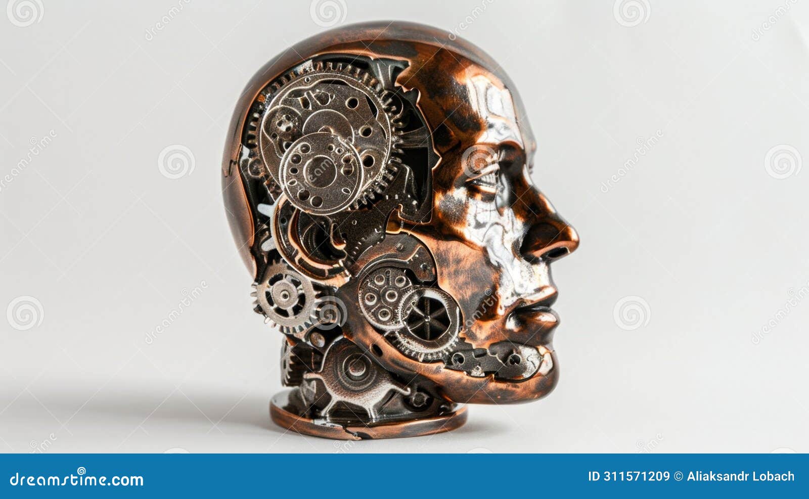 A Human Head with a Toothed Clockwork Mechanism. the Concept of ...