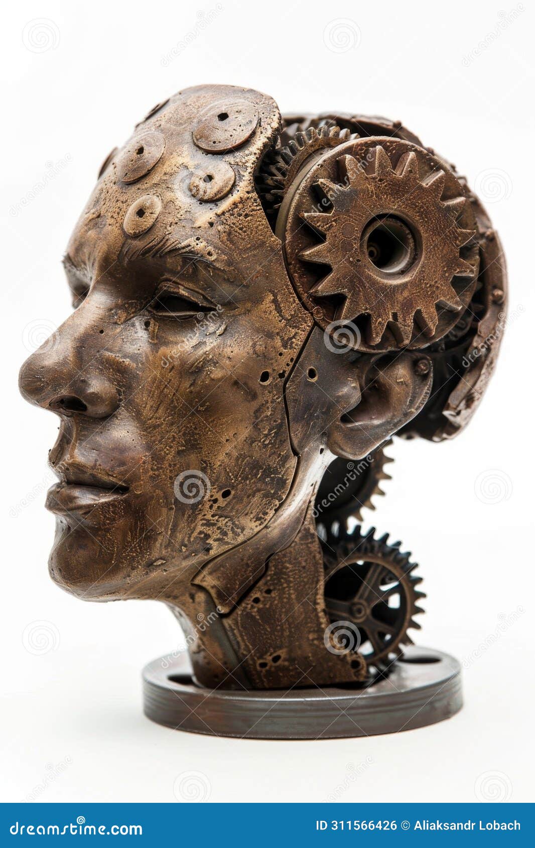 A Human Head with a Toothed Clockwork Mechanism. the Concept of ...
