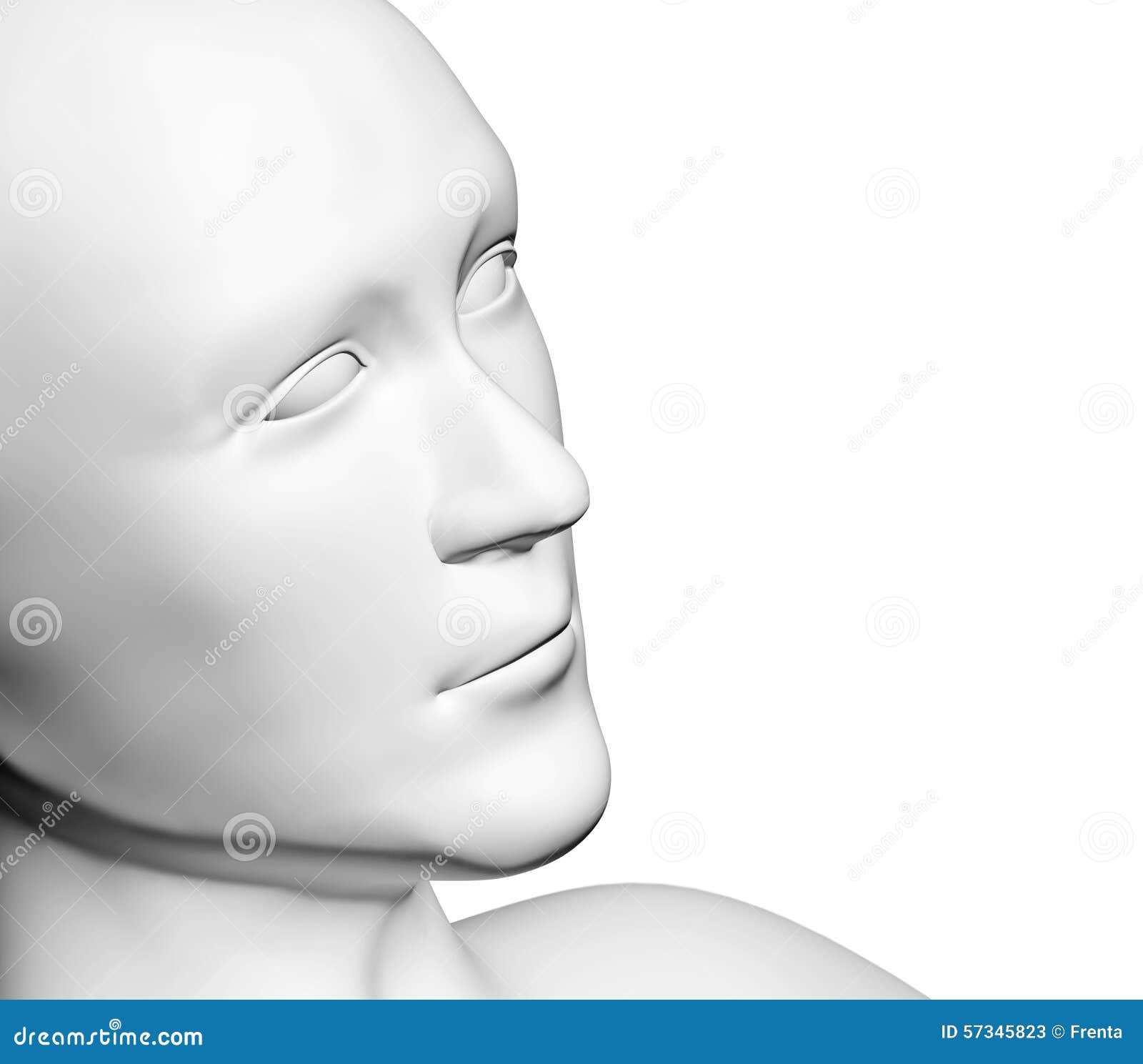 Human head of white color stock illustration. Illustration of isolated ...