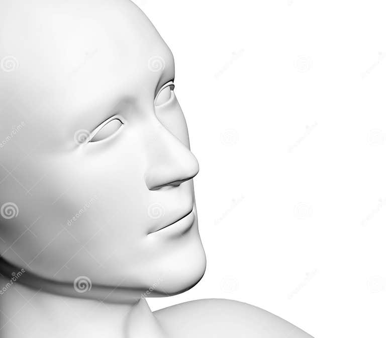 Human head of white color stock illustration. Illustration of isolated ...