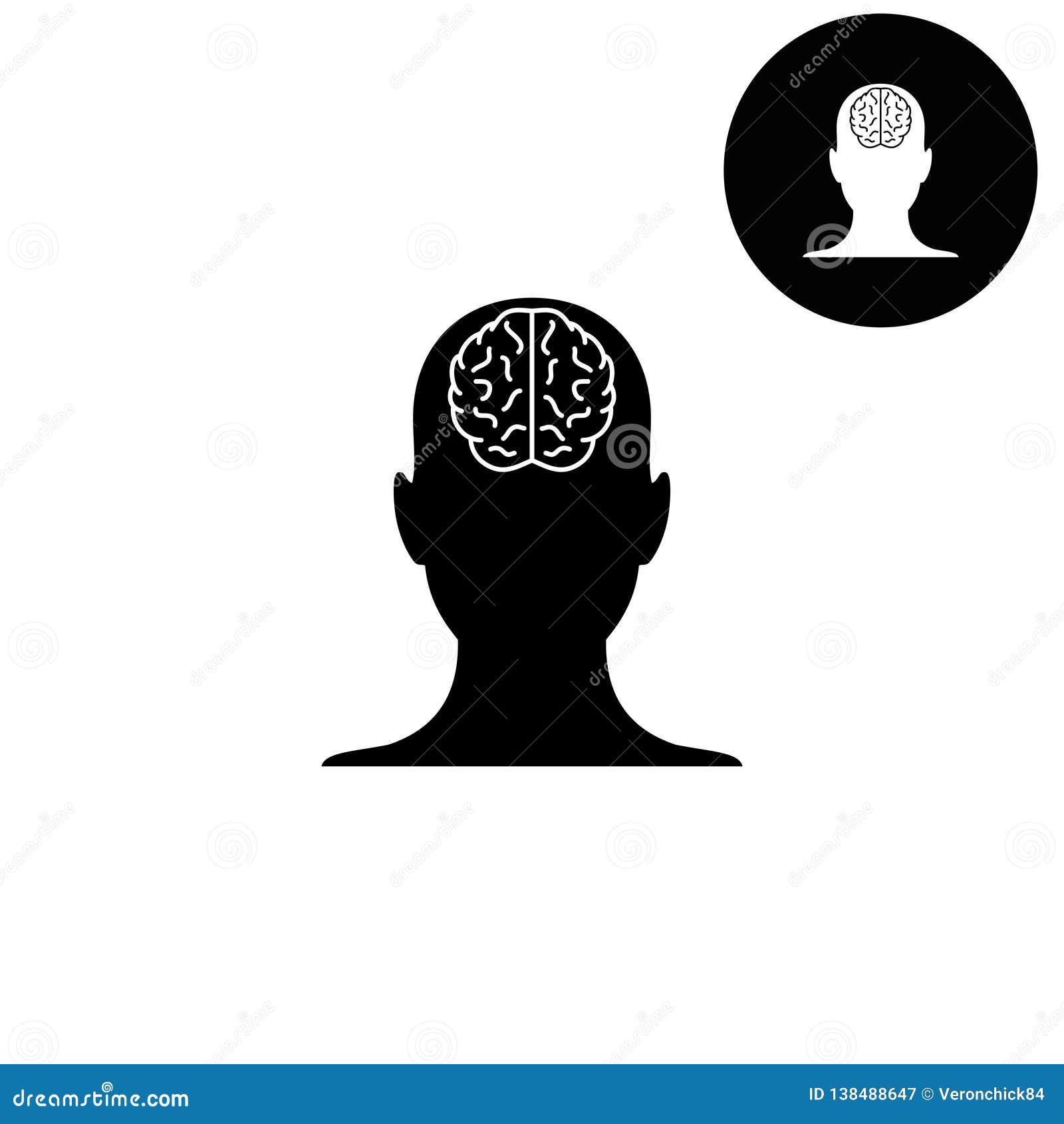 Human Head - White Vector Icon Stock Vector - Illustration of ...