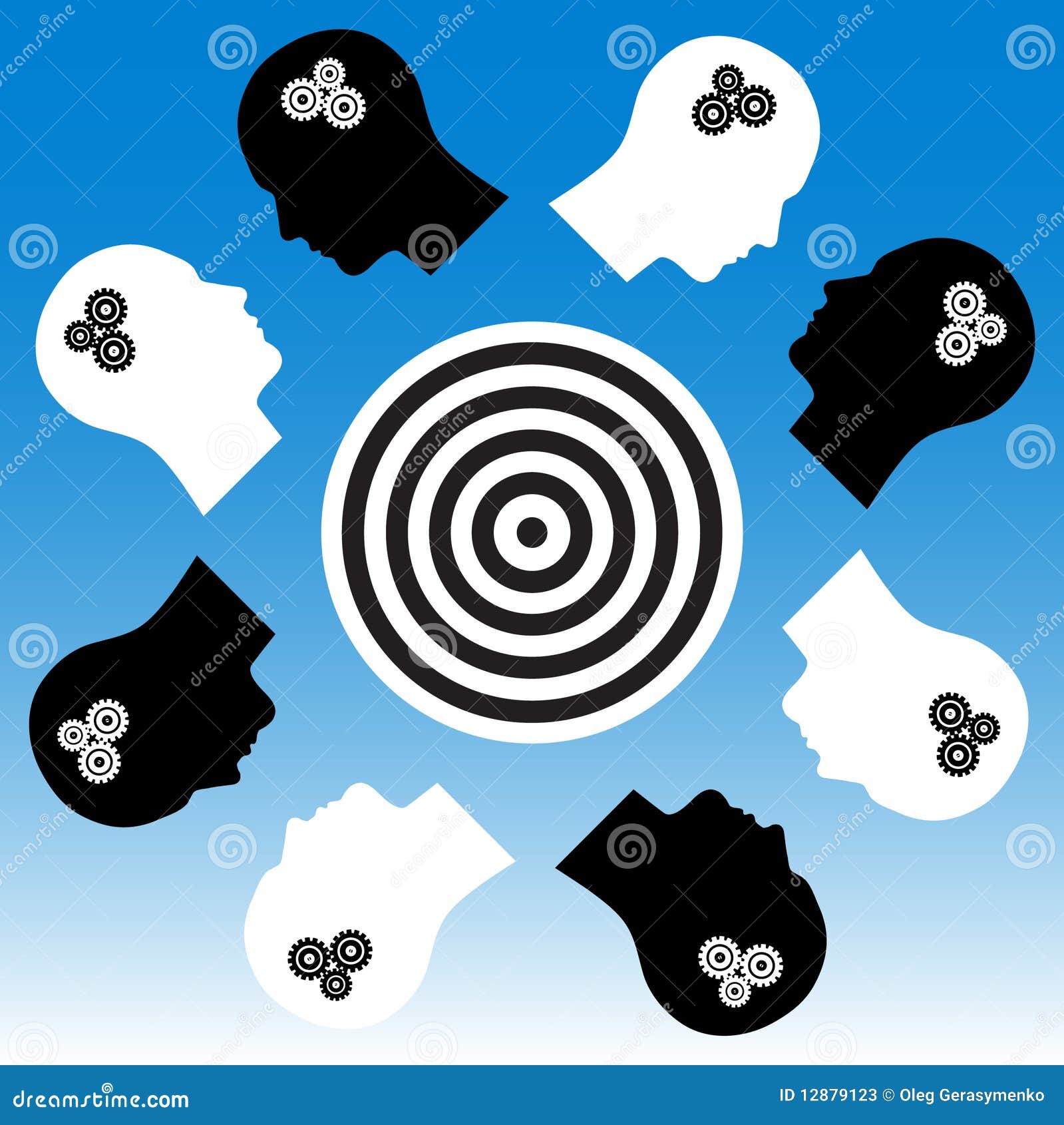 Human Heads Around the Target Stock Vector - Illustration of face ...