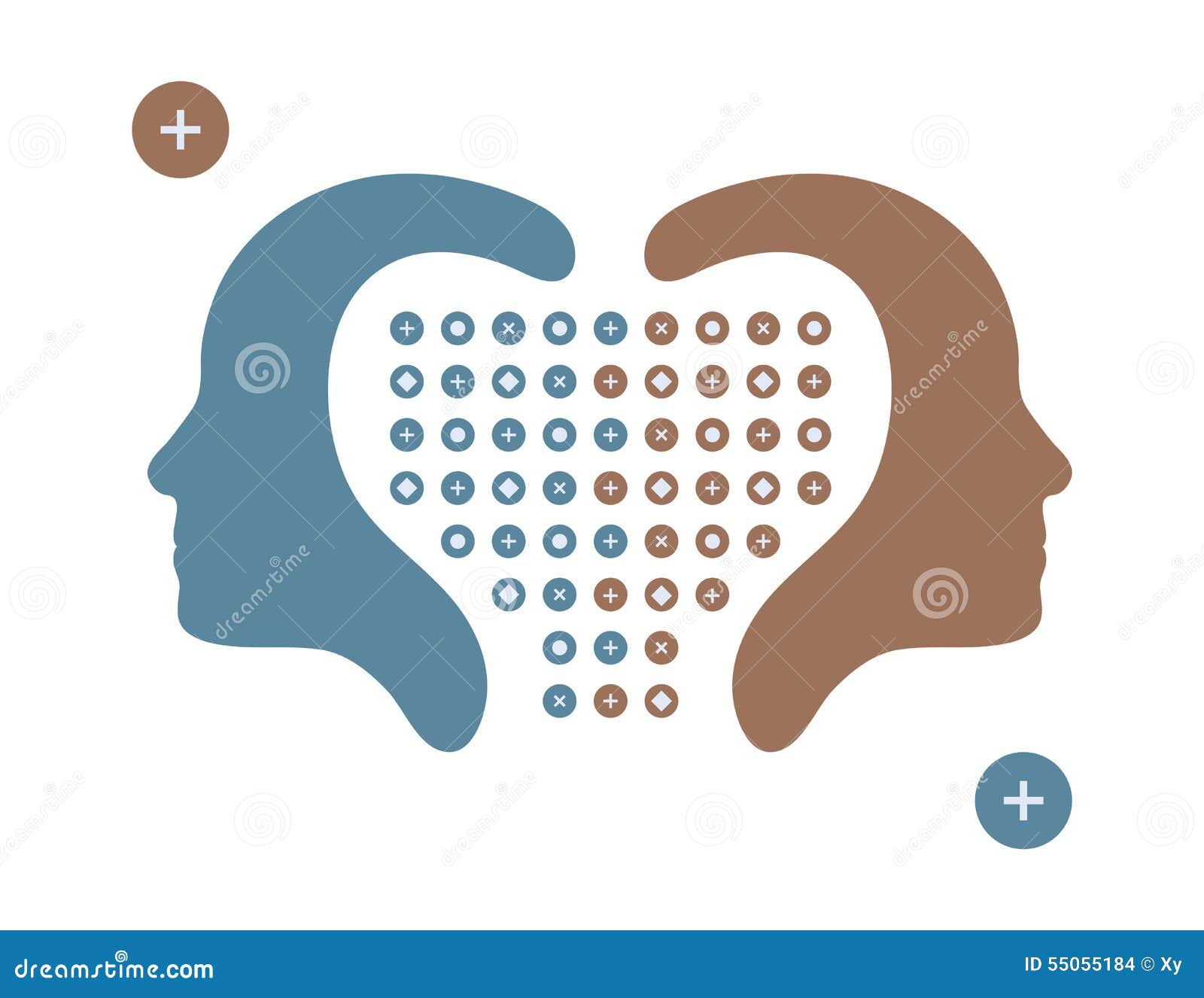 Human Heads Symbol With Fixed Mindset Vs Growth Mindset Concept ...