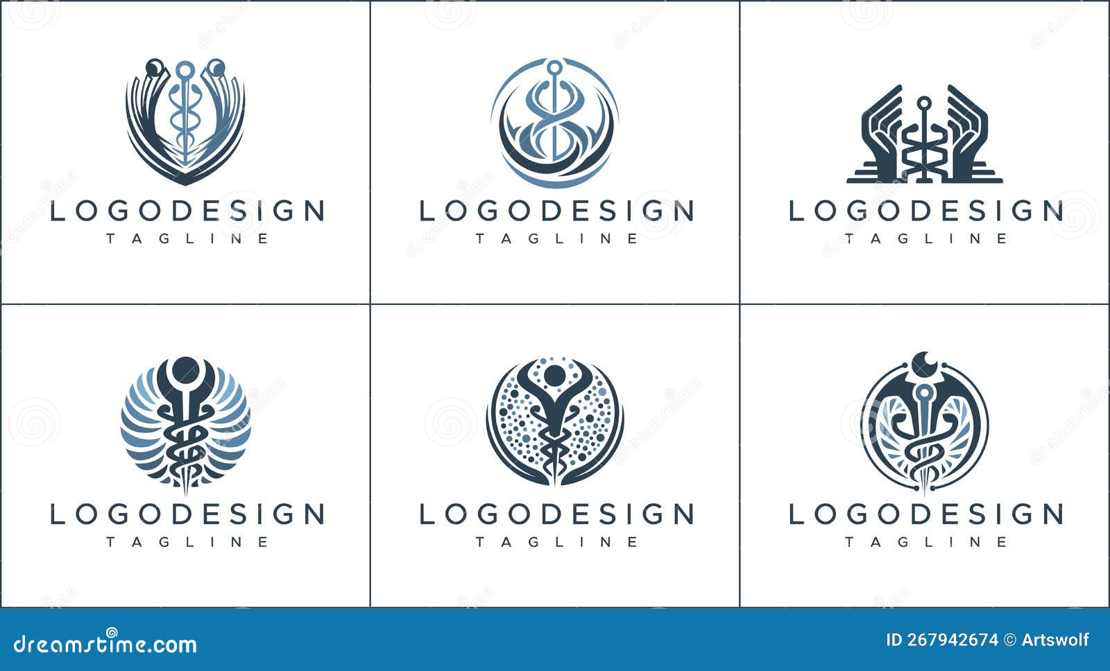 Human Health Logo Symbol Collection. Pharmacy Logo Design Template Set ...