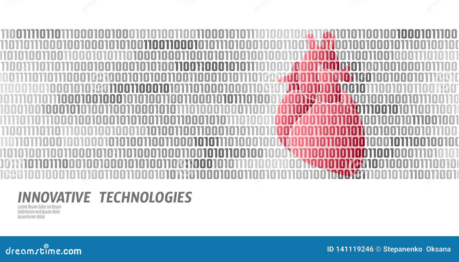 Human Heart Anatomical Medicine Shape. Doctor Online Binary Code ...
