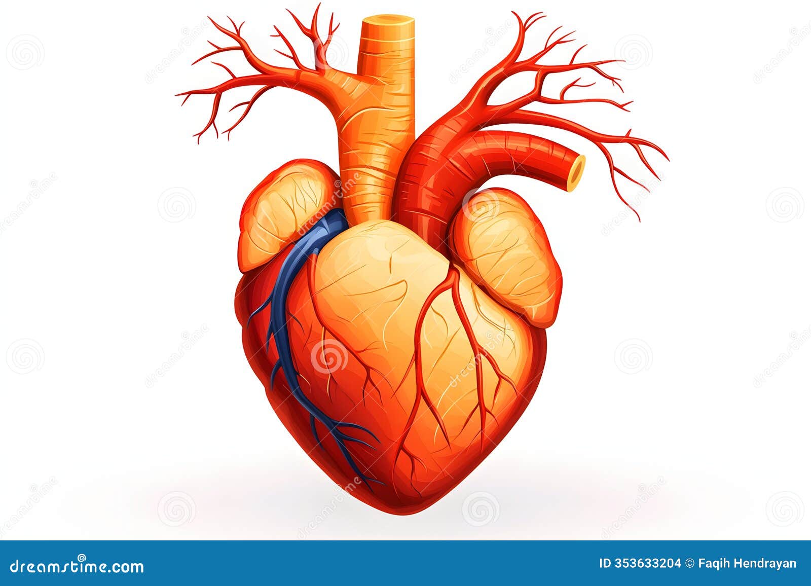 Pericardium Structure And Heart Wall Layers. Detailed Cross-Section Of ...