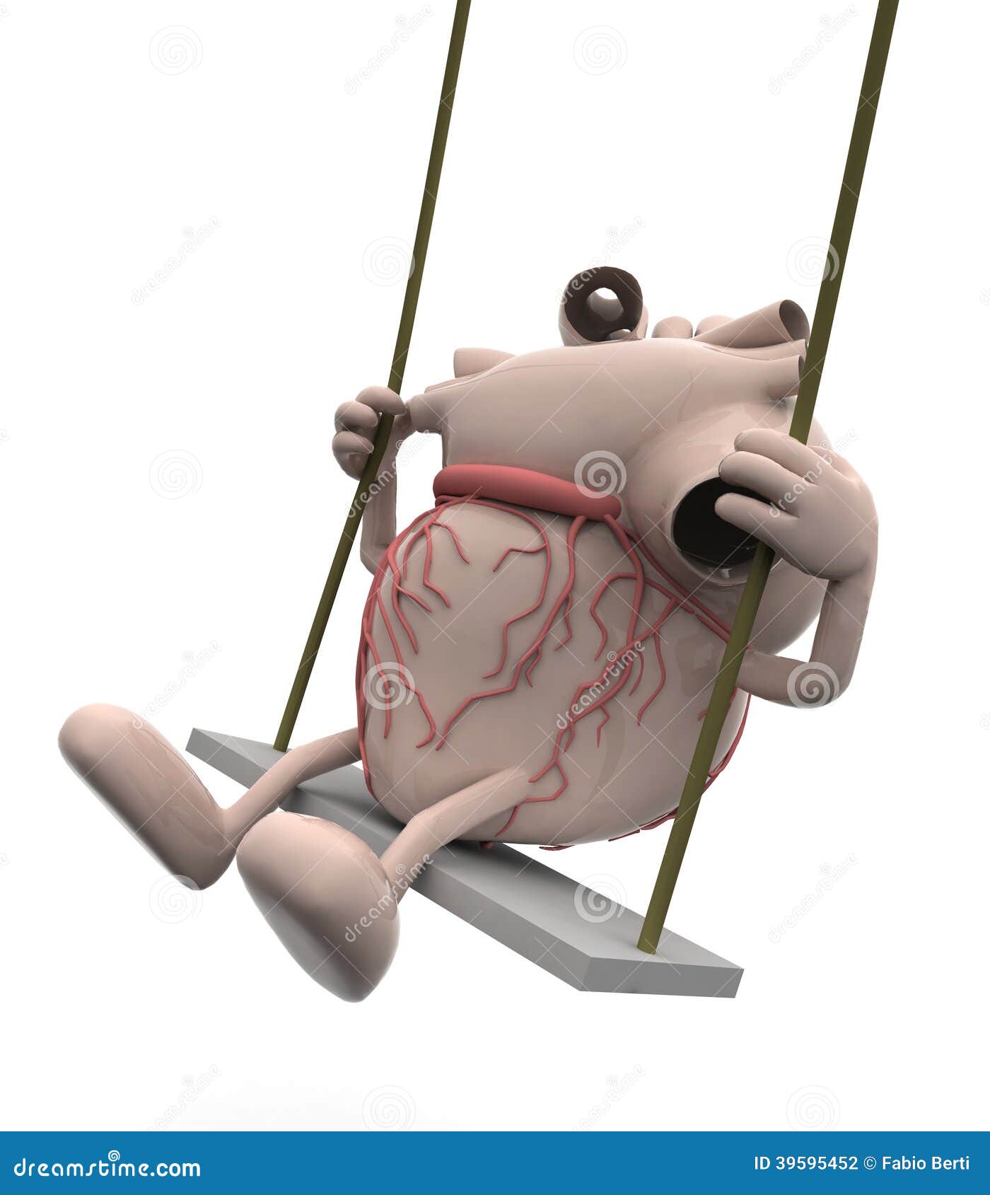 Human Heart with Arms and Legs on a Swing Stock Illustration ...
